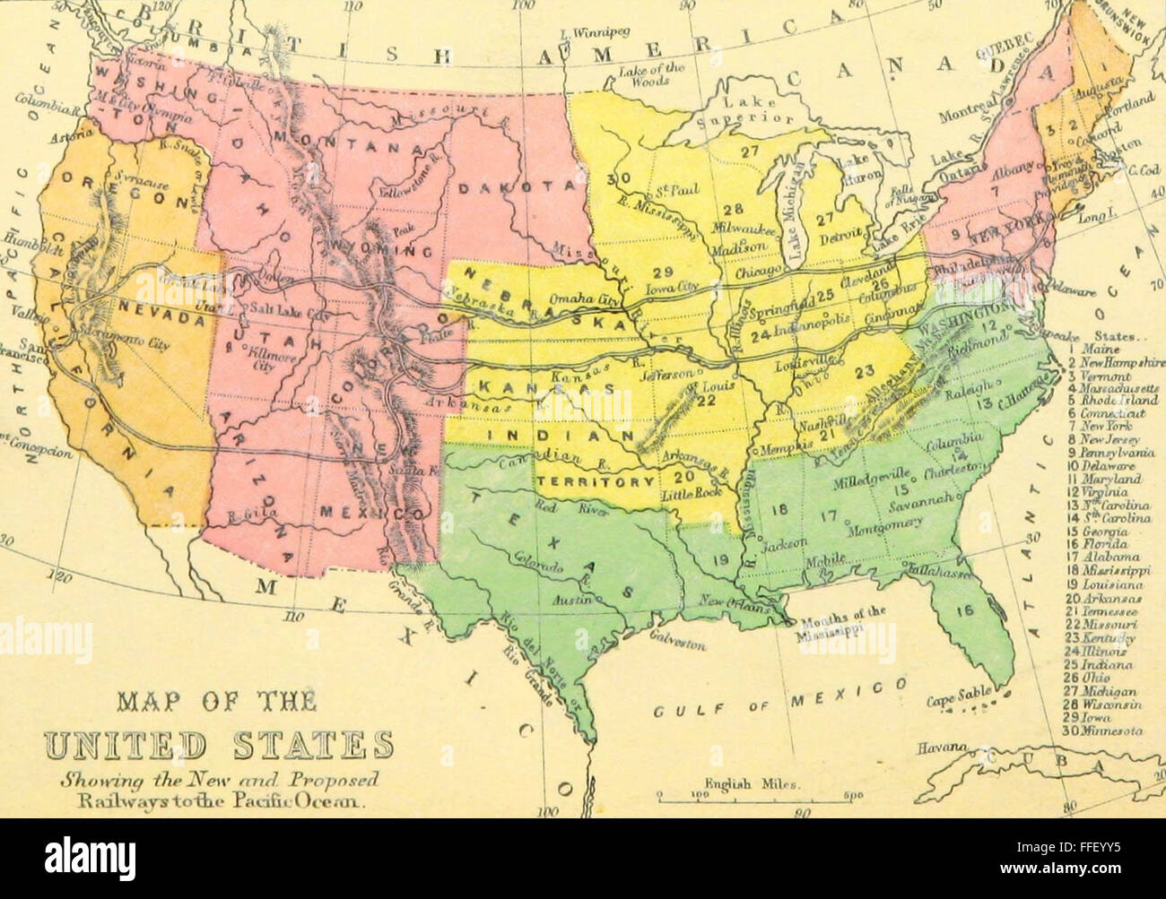 Historical map of america hi-res stock photography and images - Alamy
