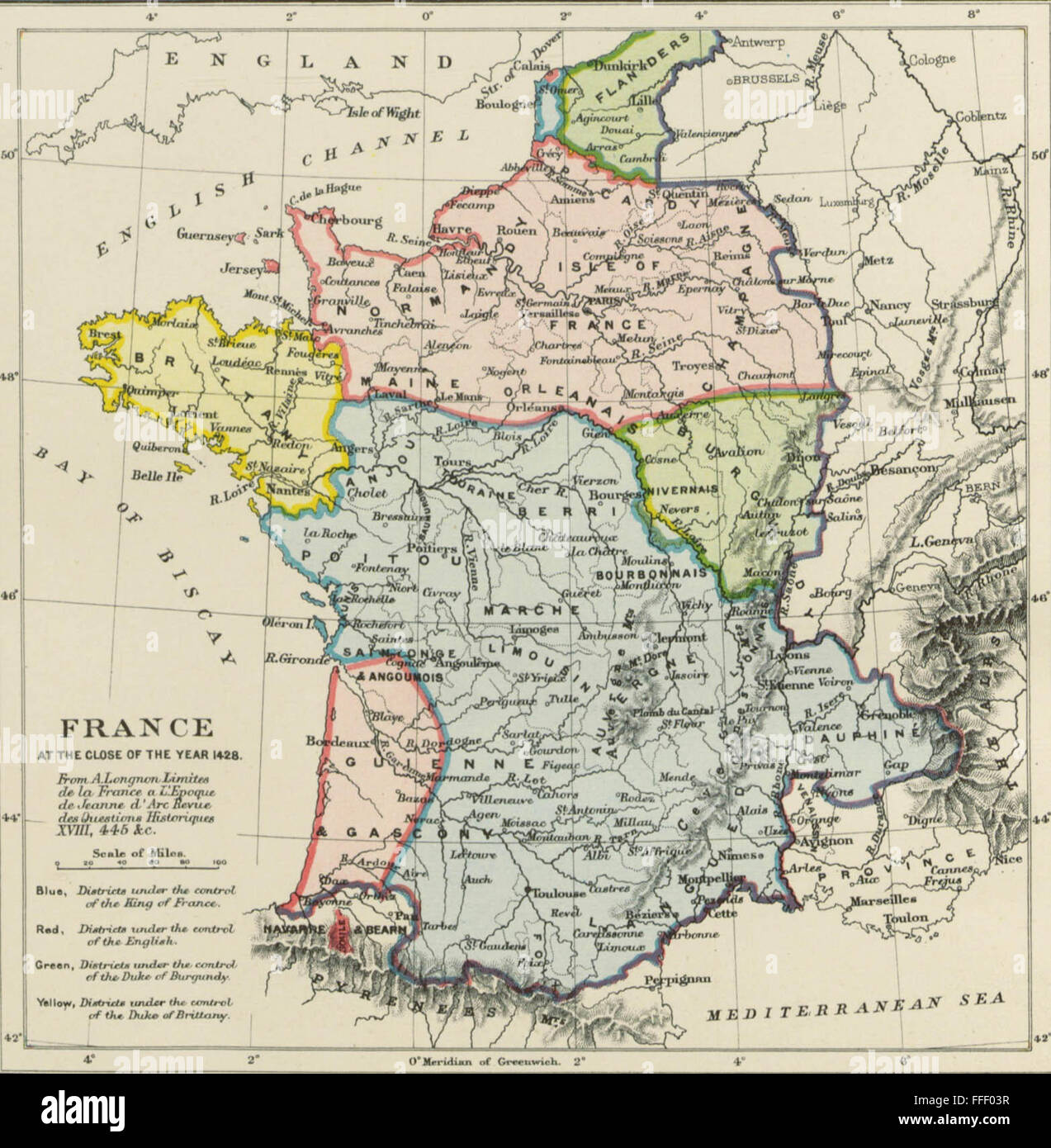 Historical French map Stock Photo - Alamy