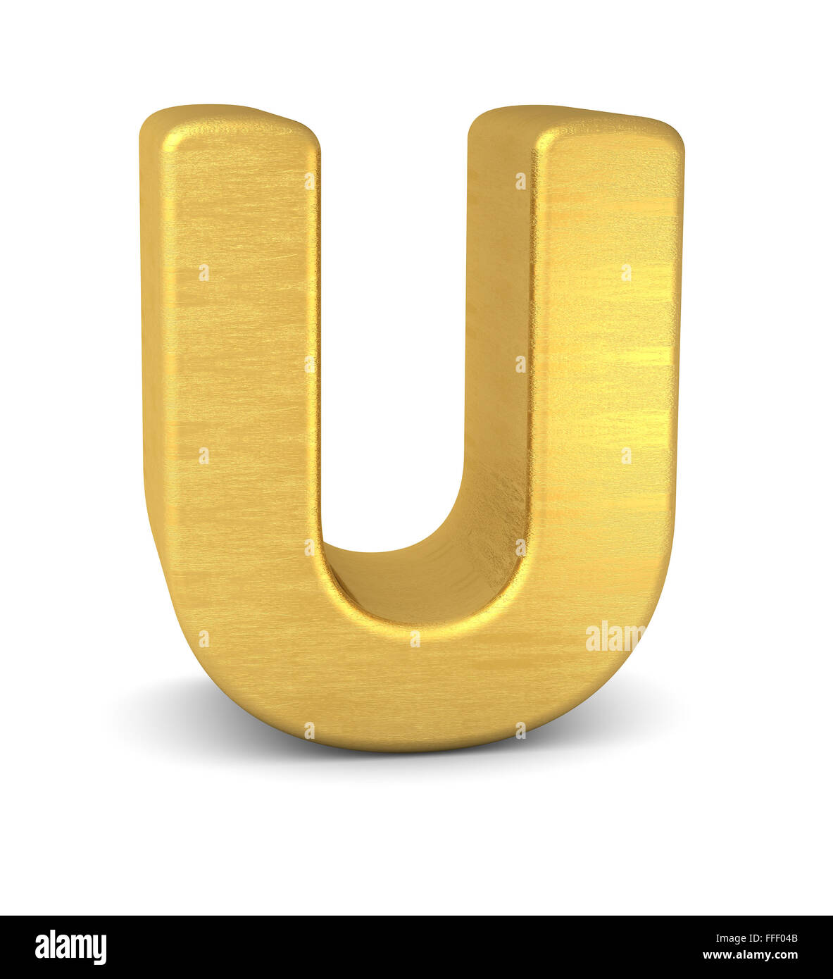 3d letter U gold Stock Photo - Alamy