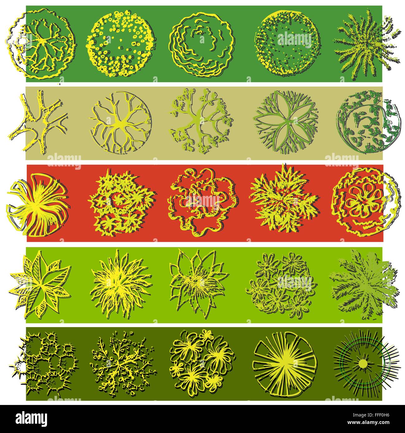 A Set Of Treetop Symbols For Architectural Or Landscape Design Stock Vector Image And Art Alamy