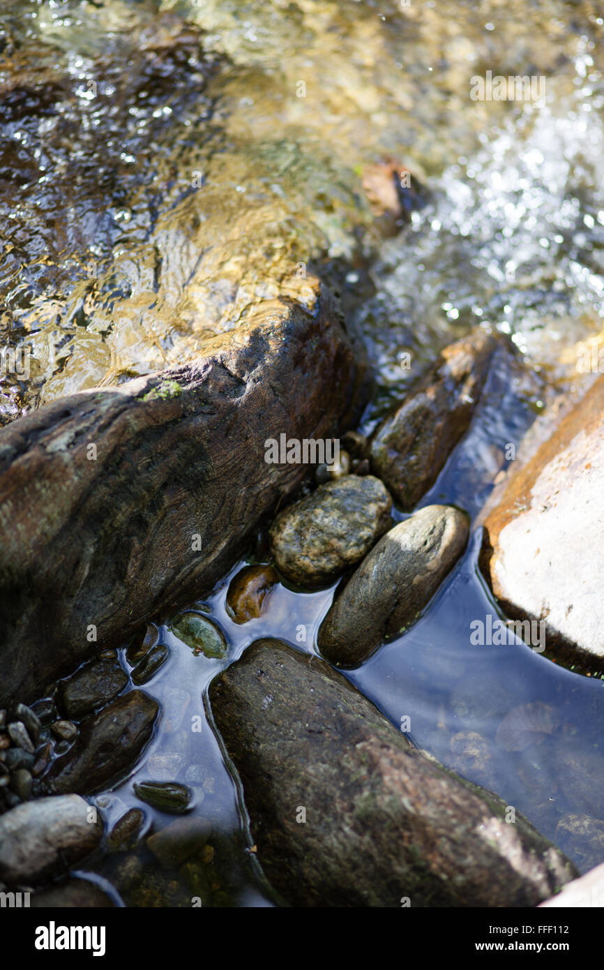 River current flowing past a formation of rocks Stock Photo - Alamy