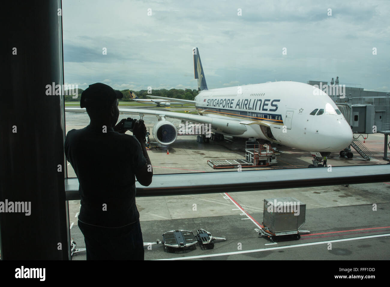 A380 double decker Airbus at Changi Airport,Singapore Stock Photo - Alamy