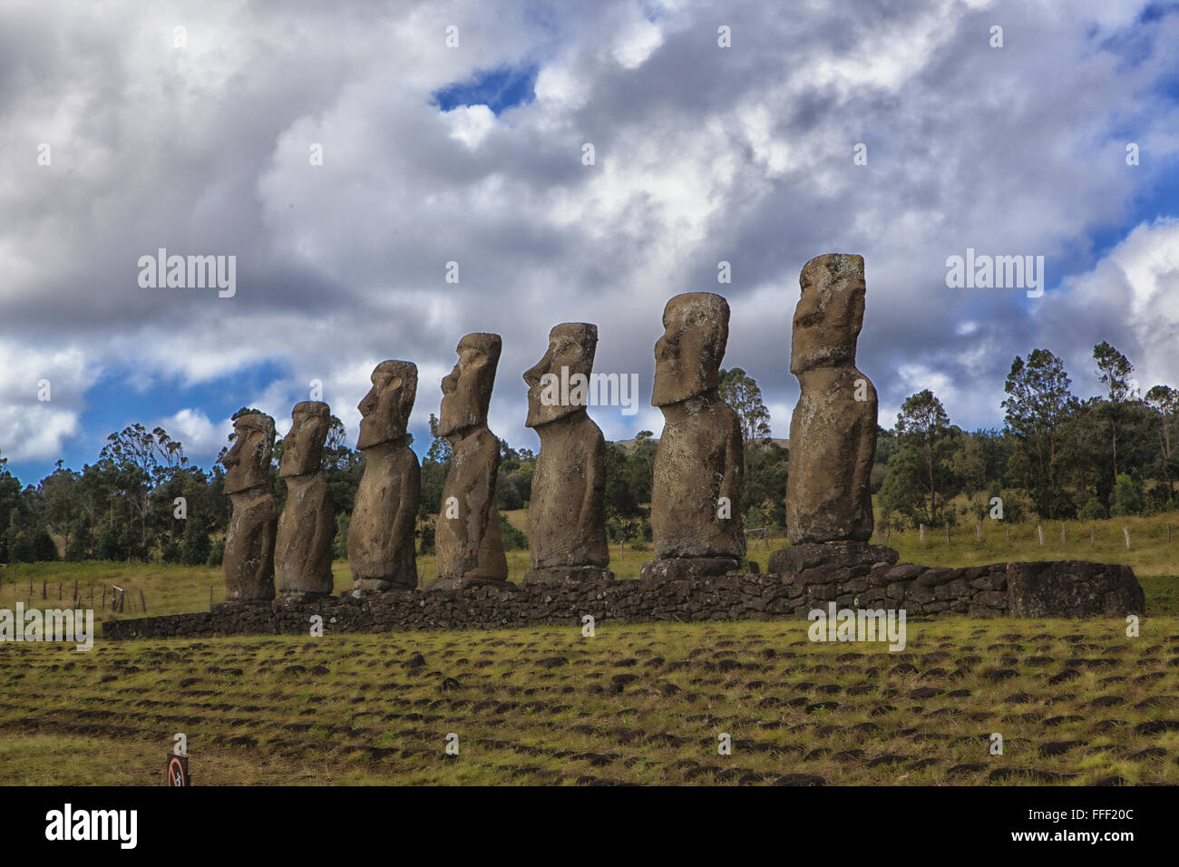 Moais in Eastern Island, Rapa Nui Stock Photo - Alamy