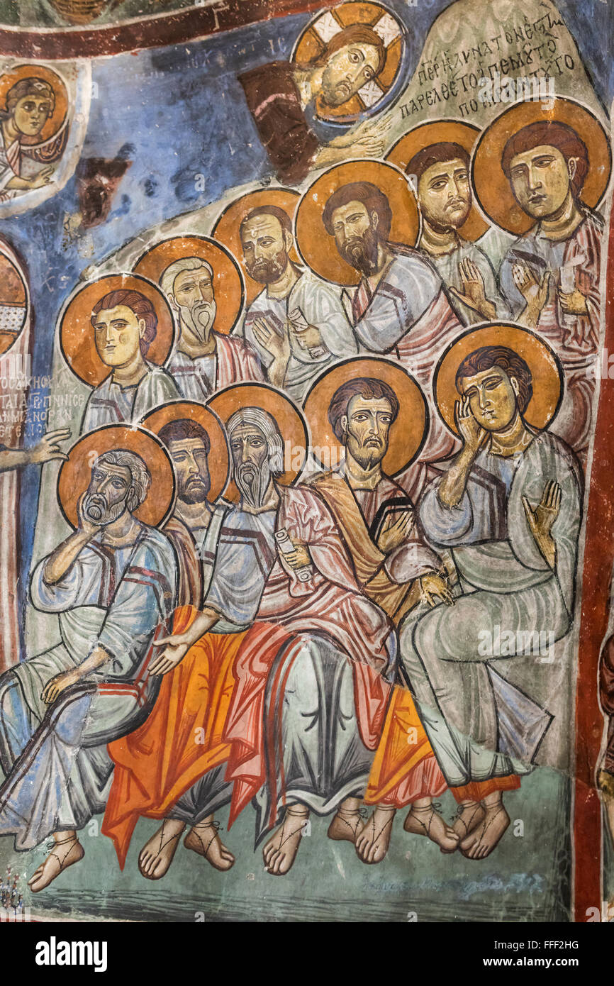 Byzantine fresco (12th century) in church of Agios Neophytos Monastery ...