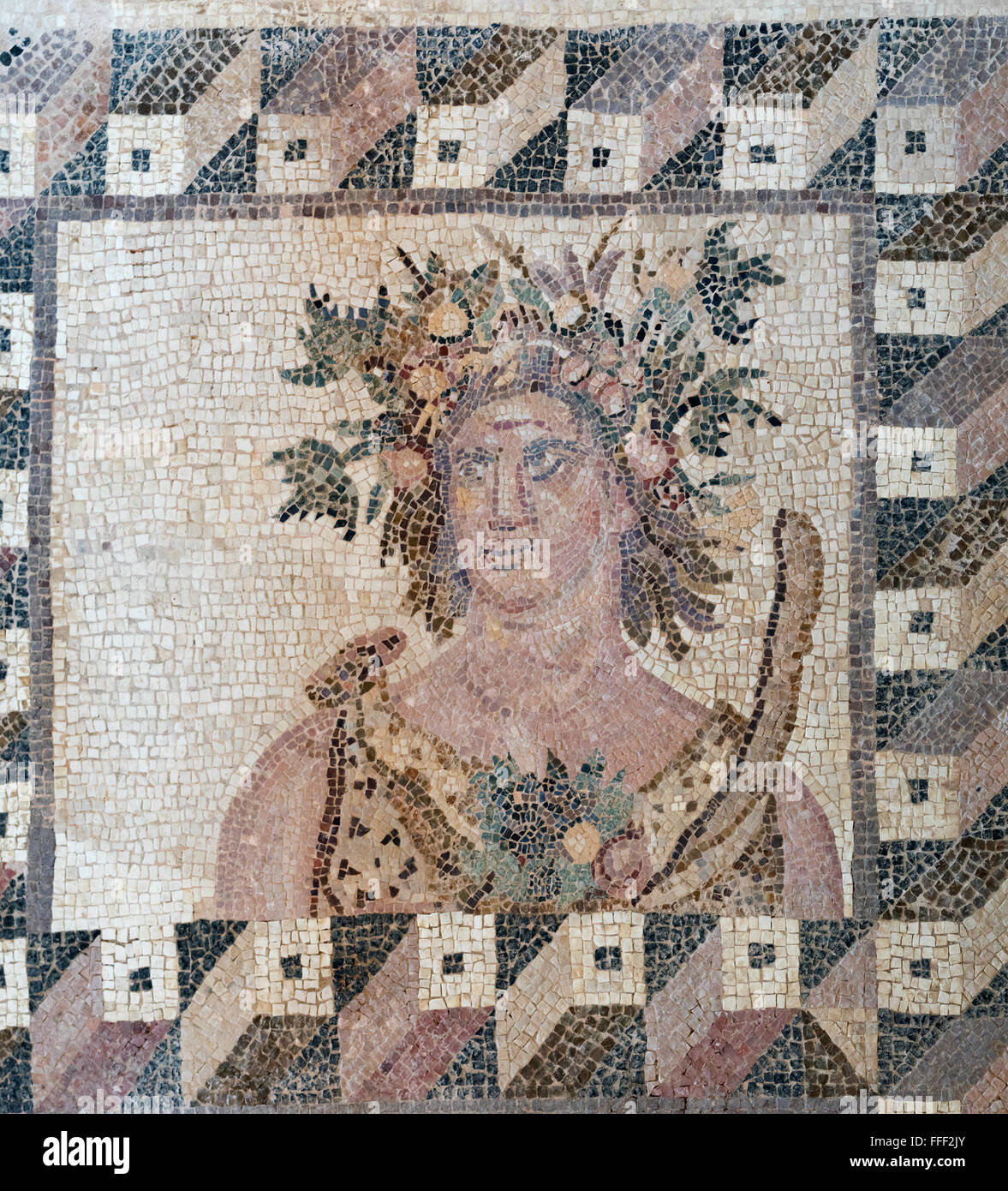 Floor mosaic in House of Dionysos (4th century), Paphos, Cyprus Stock ...