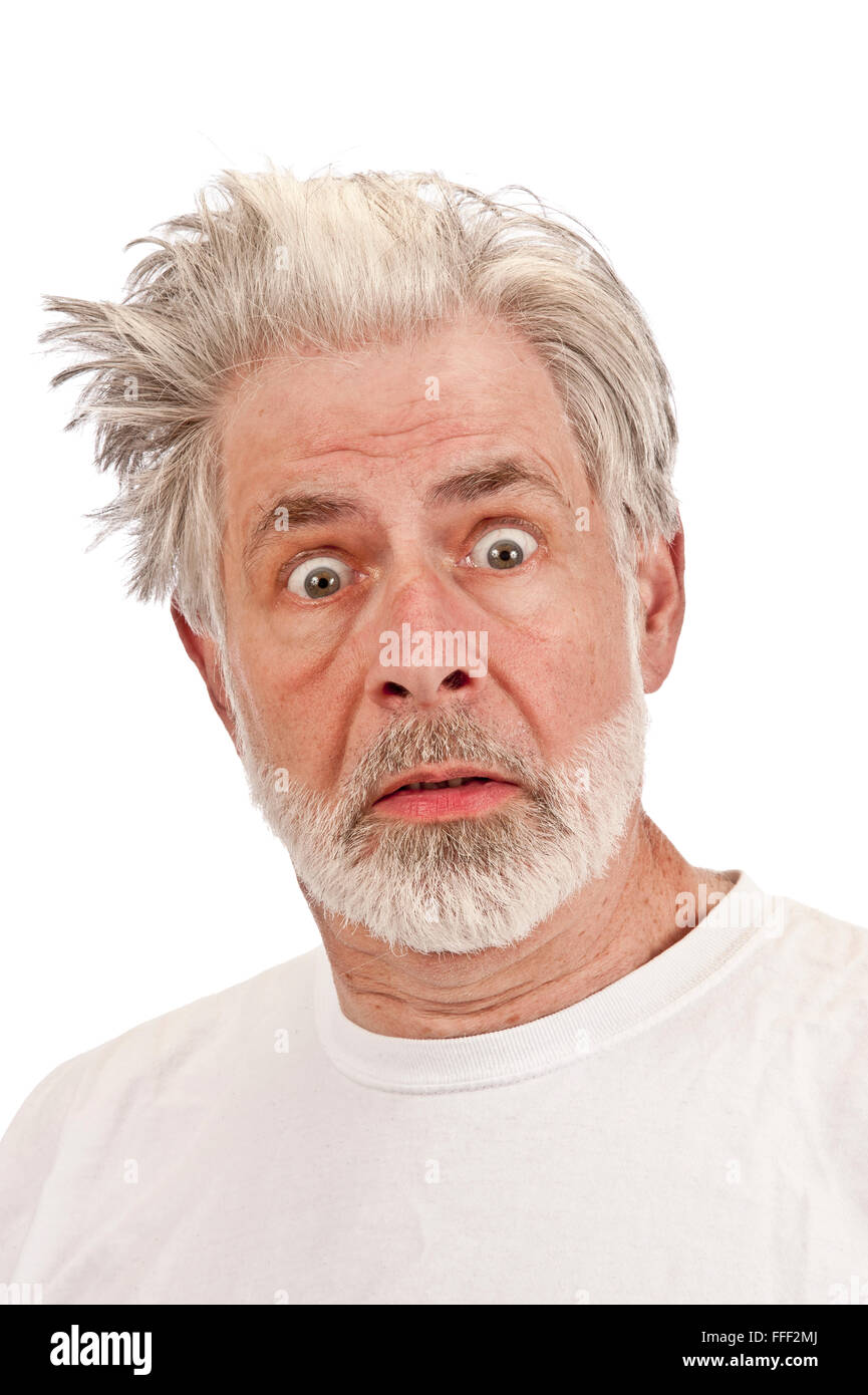 Frightened Or Surprised Older Man Stock Photo - Alamy