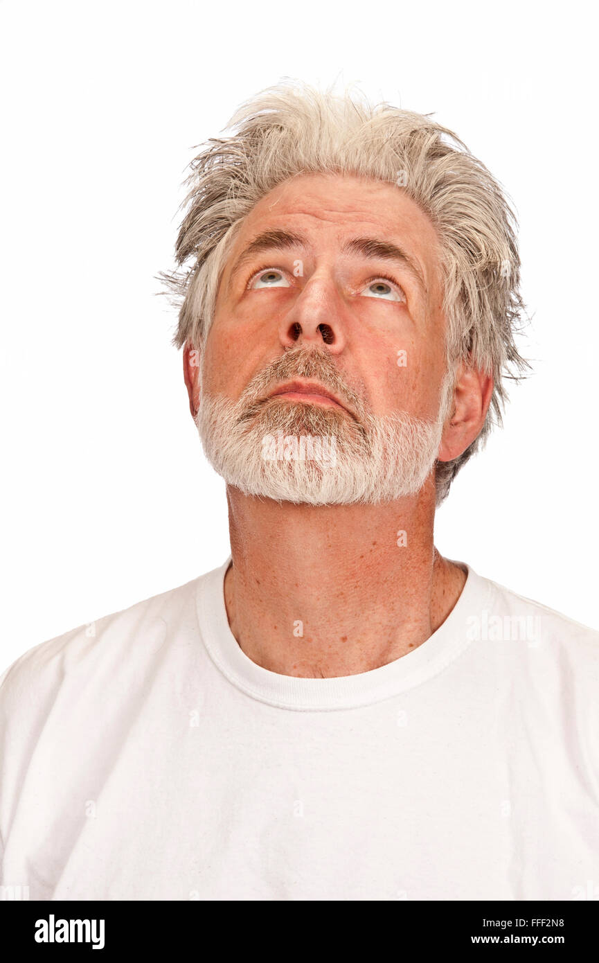 Old Man Looking Up Stock Photo - Alamy