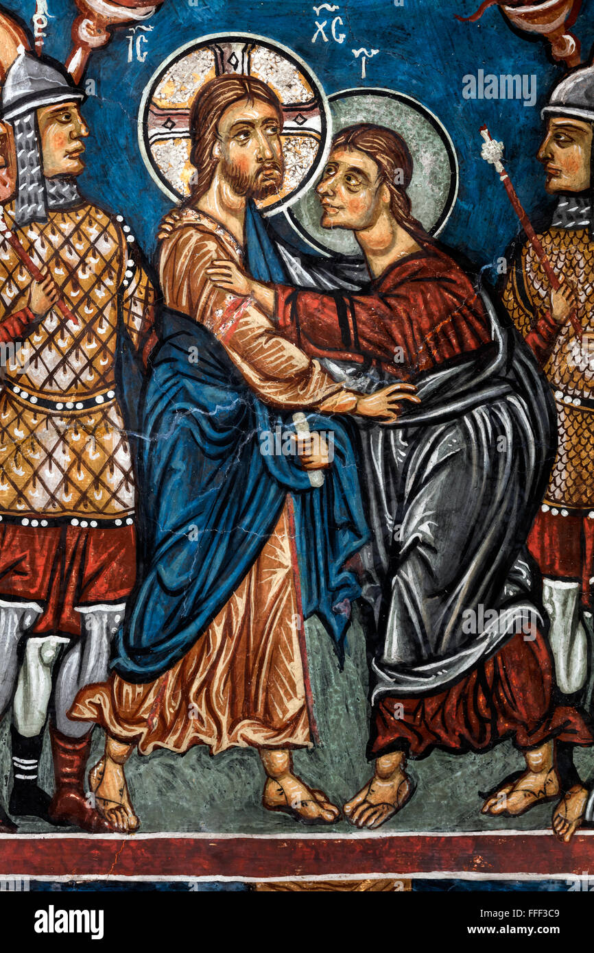 Byzantine fresco (12th century), Church of Saints Joachim and Anne ...