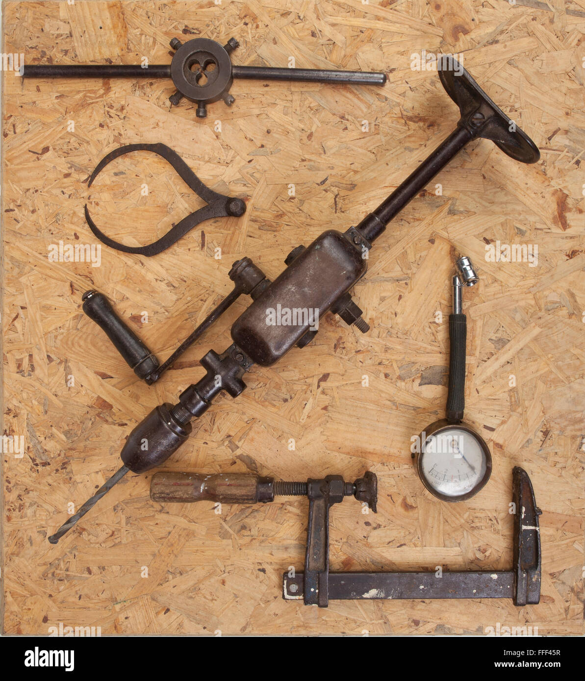 Isolated old tools set Stock Photo - Alamy