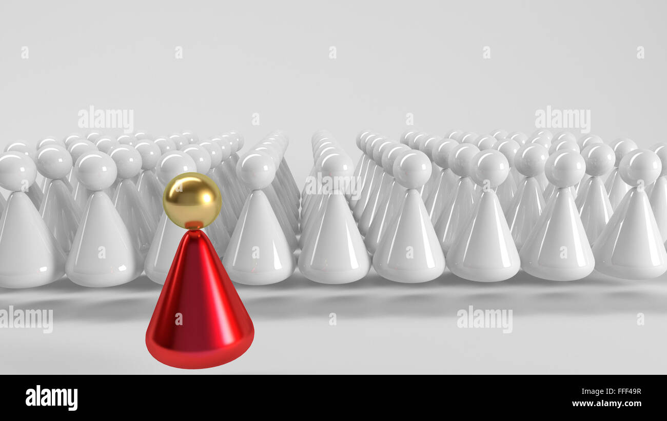 3d Team leader, 3d people - Partnership or leadership Stock Photo - Alamy