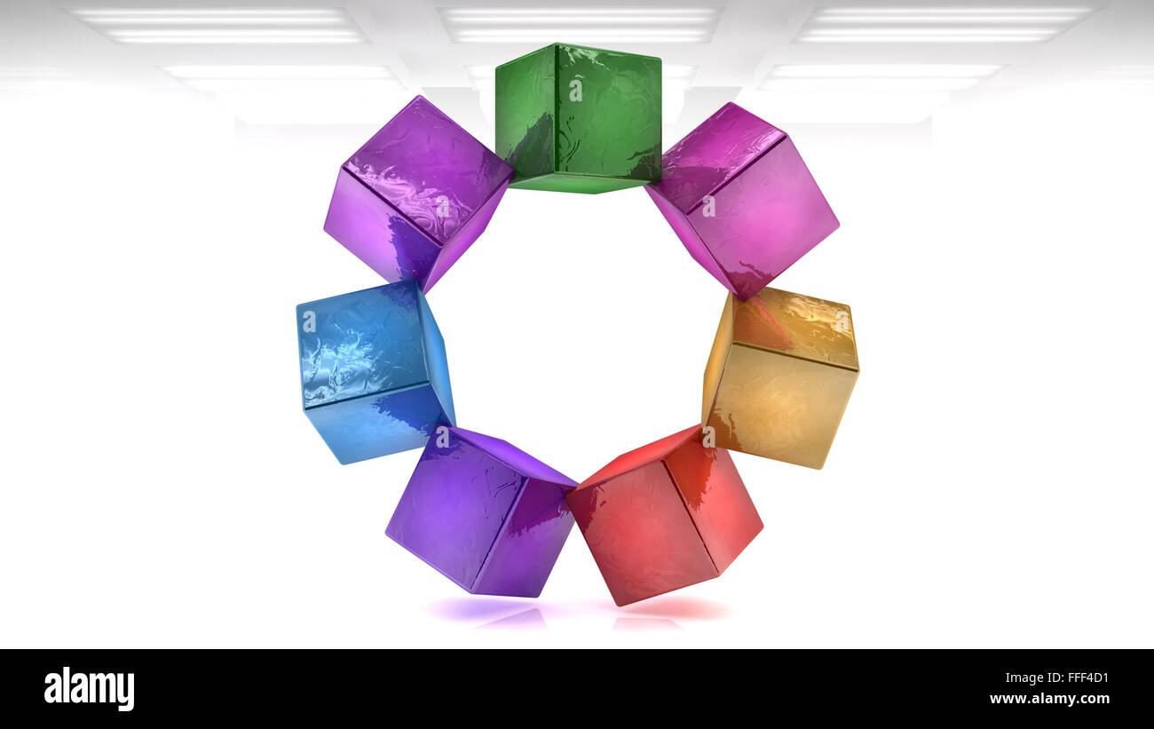 White cubes stage 3d hi-res stock photography and images - Alamy