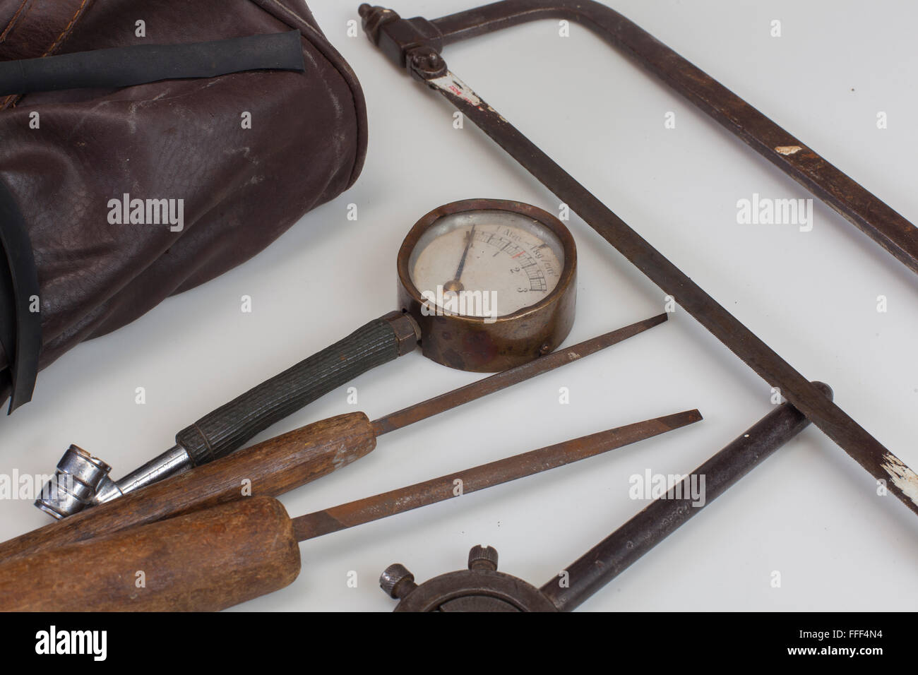 Isolated old tools set Stock Photo - Alamy