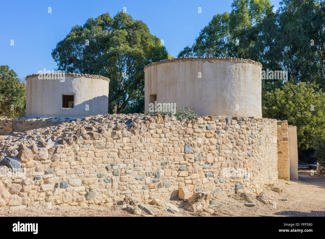 Reconstructed structures, Khirokitia archaeological site, Cyprus Stock ...