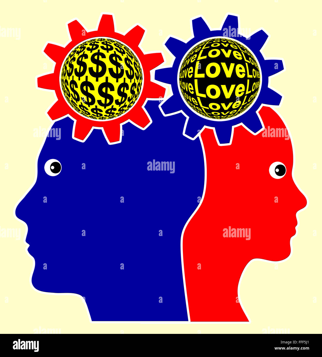 Love versus Money Stock Photo - Alamy