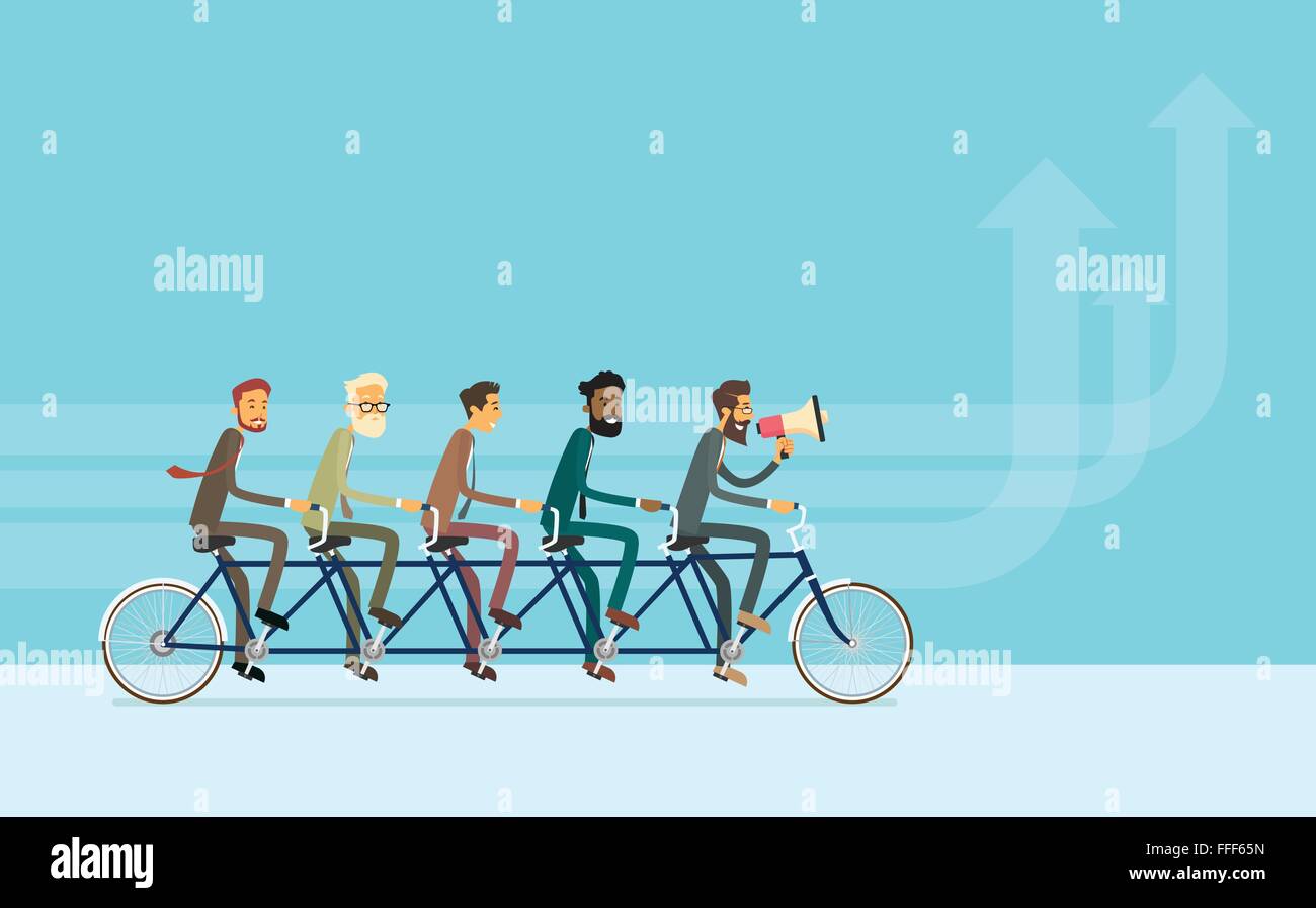 Business People Group Riding Bike Teamwork Stock Vector Image & Art - Alamy