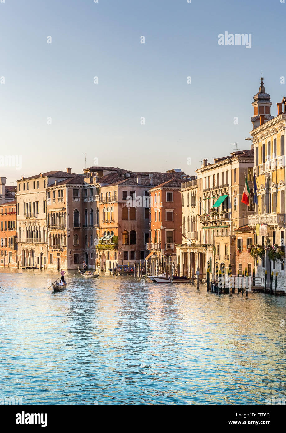 VENICE, ITALY - JUNE 28, 2015: Grand Canal scenery with tourists ...