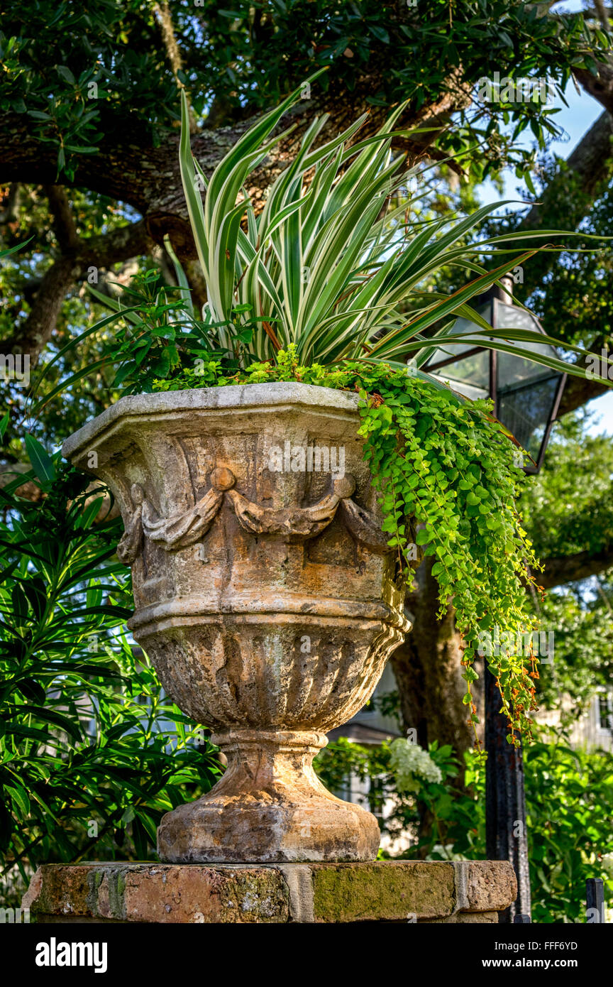 Interesting old planter Stock Photo - Alamy