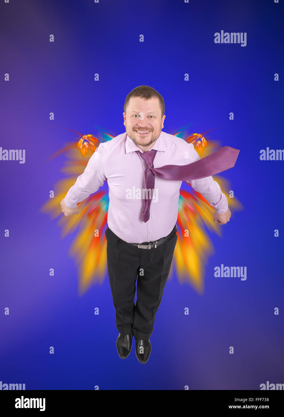 Businessman flying with wings hi-res stock photography and images - Alamy