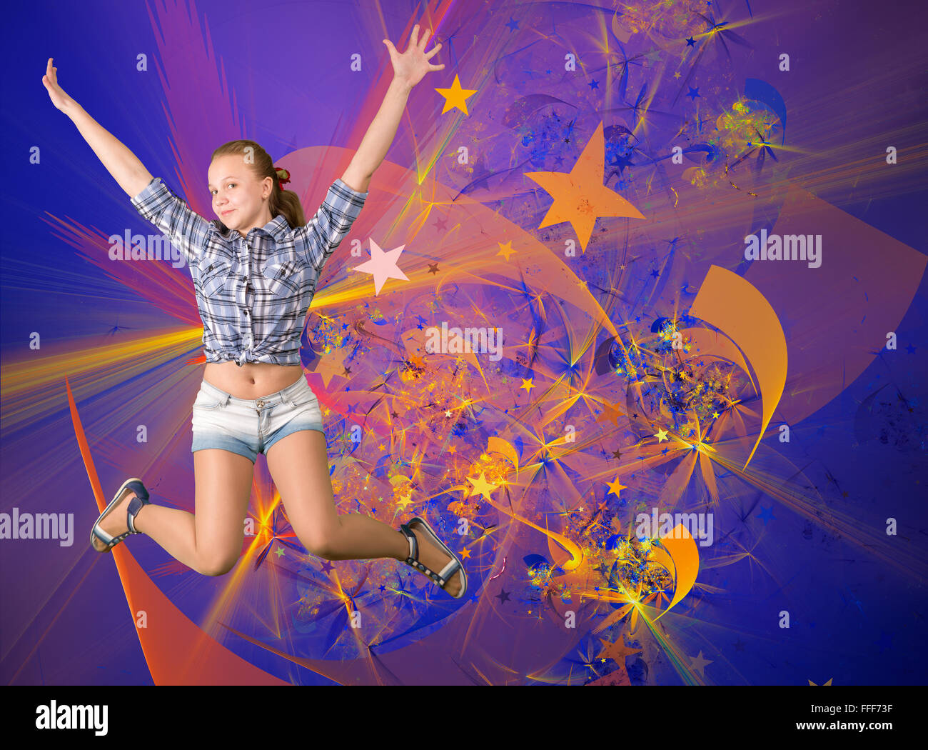 Cute teen girl having fun party celebration Stock Photo - Alamy