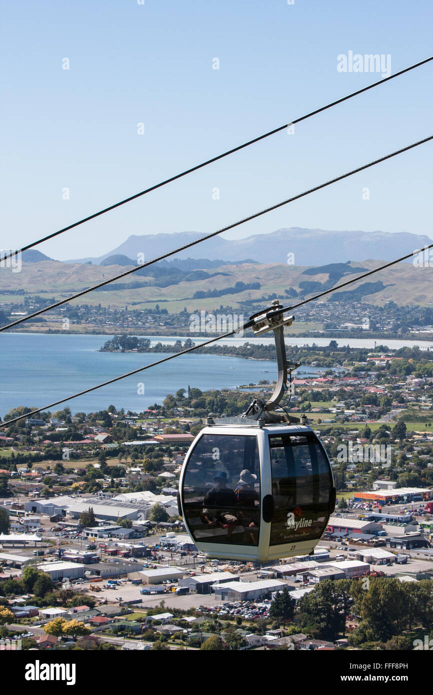Skyline Gondola cable car cableway ride to peak at Rotorua,with views ...