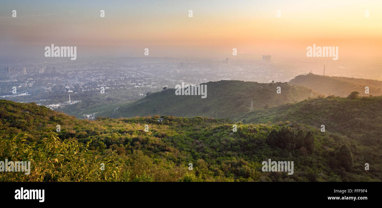 View of Islamabad capital of Pakistan and Margalla hills Stock Photo ...