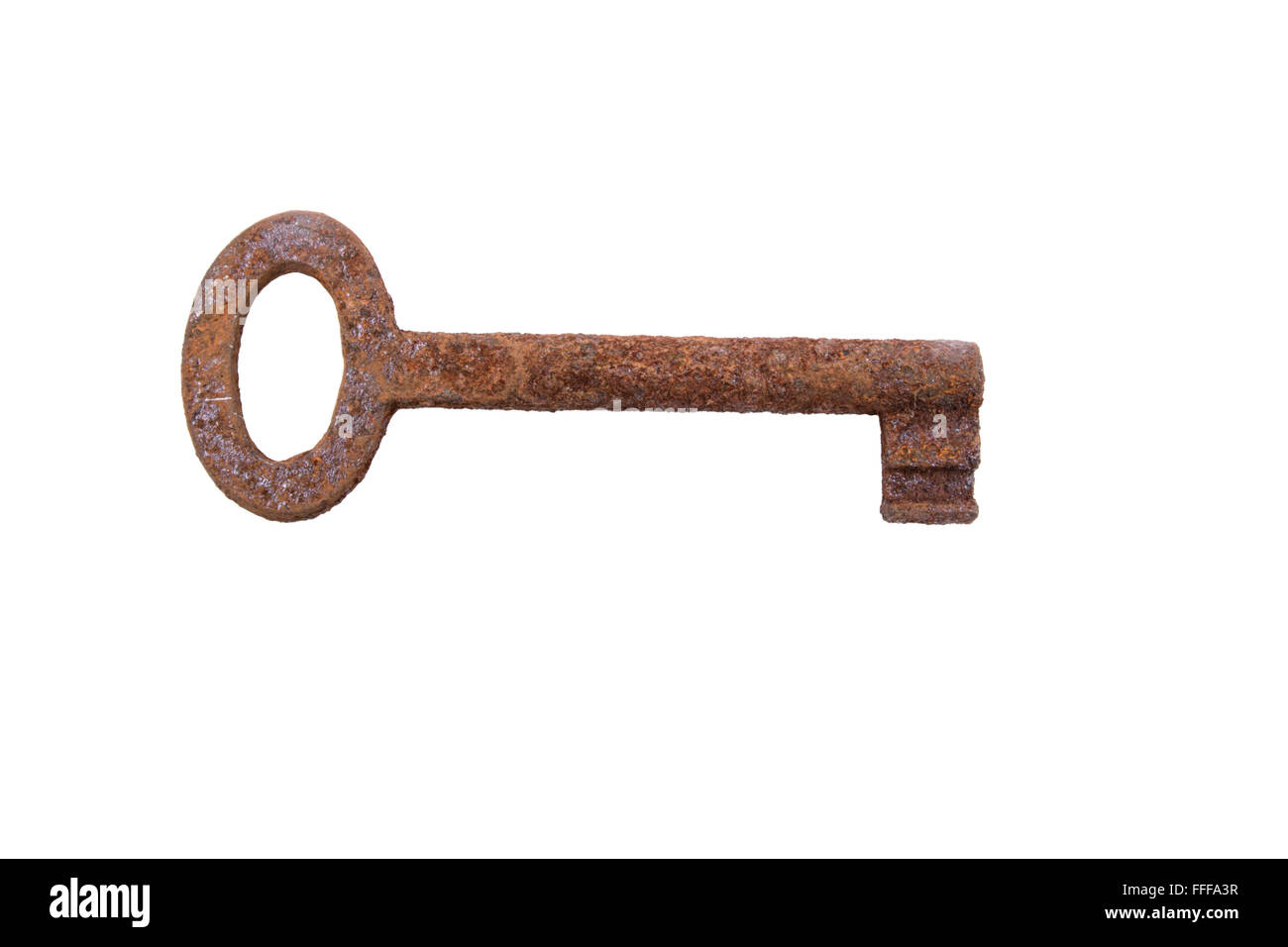Old rusty key isolated on a white background Stock Photo - Alamy