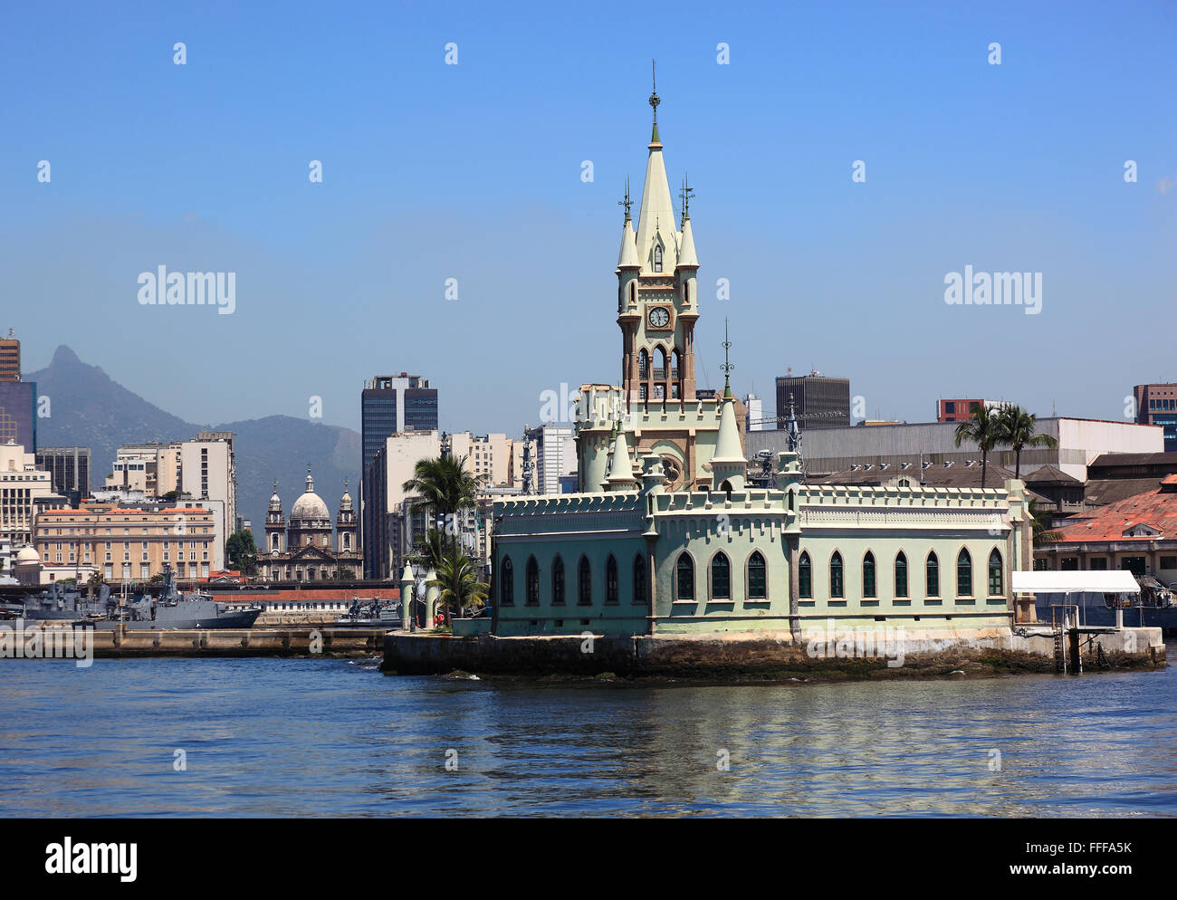 View to the district and harbour of Gloria, Rio de Janeiro, Brazil ...