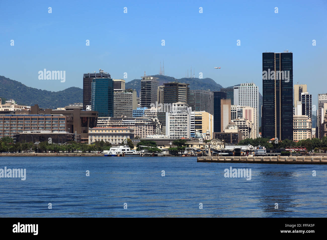 View to the district and harbour of Gloria, Rio de Janeiro, Brazil ...