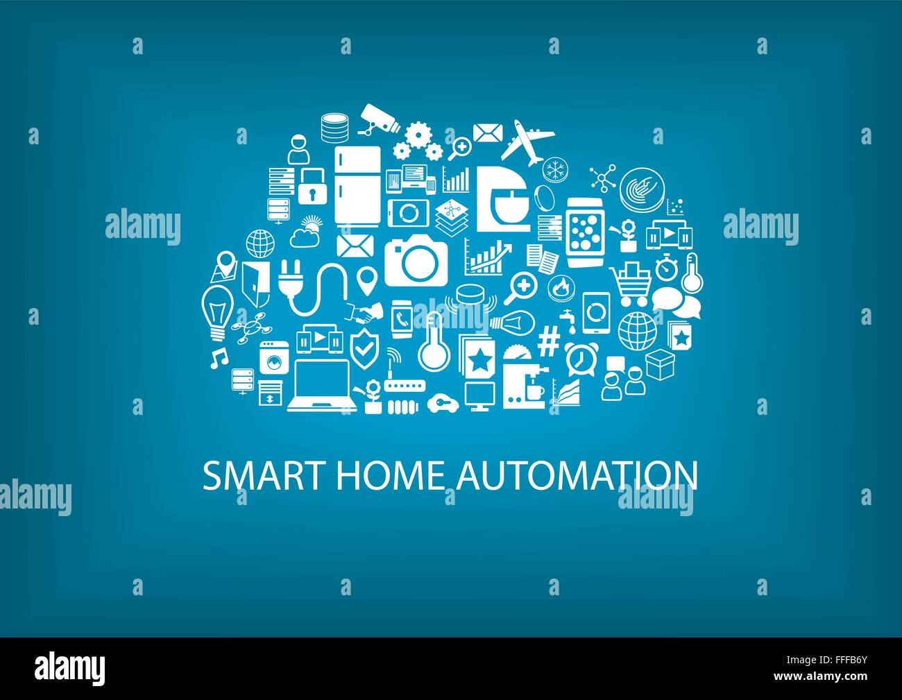 Smart home automation with cloud computing Stock Vector Image & Art - Alamy