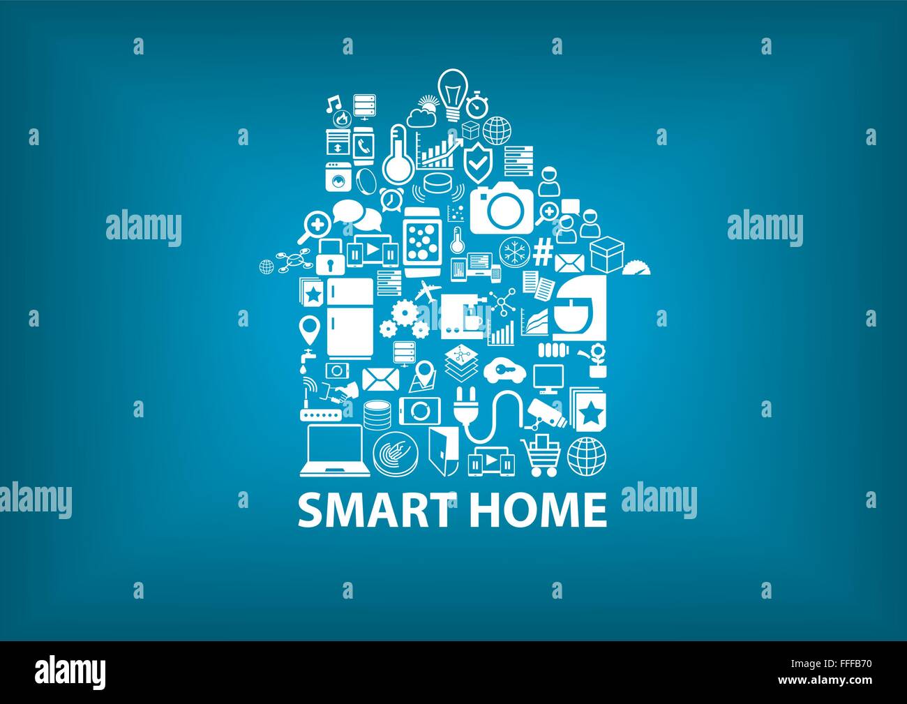 Smart Home vector illustration background with house Stock Vector Image ...