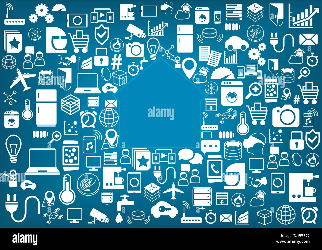 Home automation vector illustration and connected devices Stock Vector ...