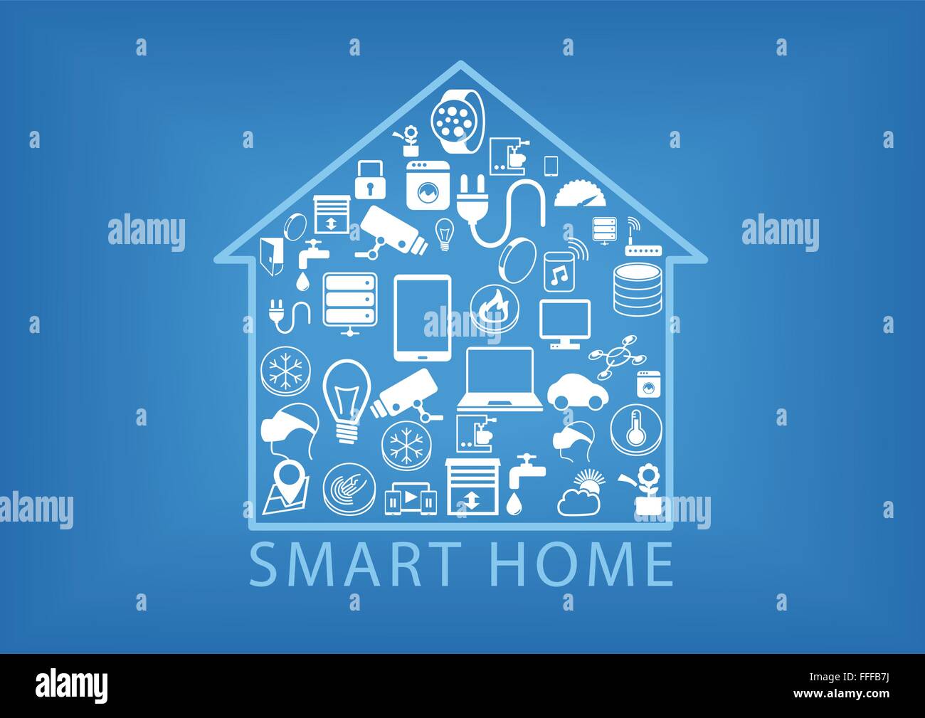 Smart home automation as vector illustration Stock Vector Image & Art ...