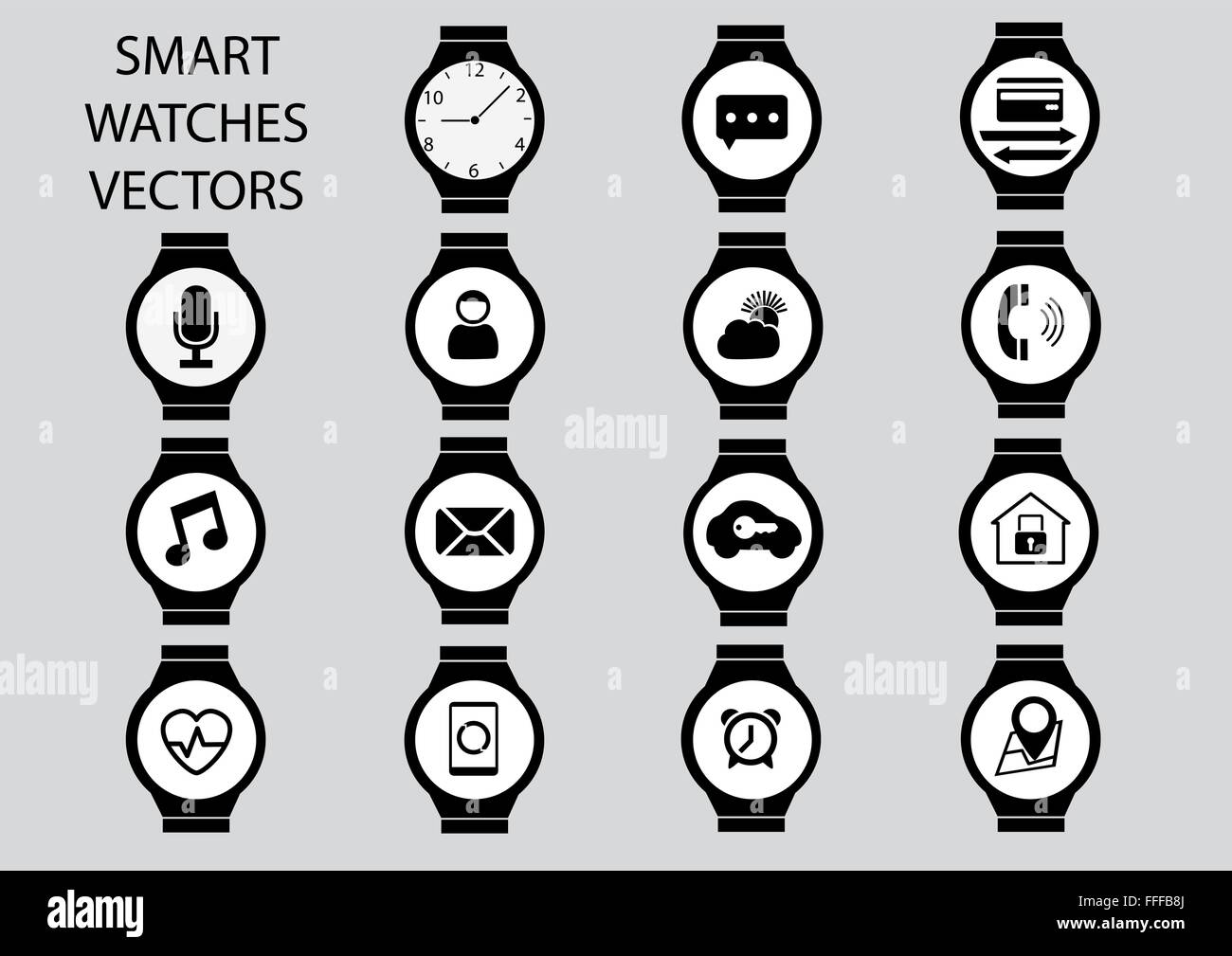 Wearable technology smart watch infographic hi-res stock photography ...