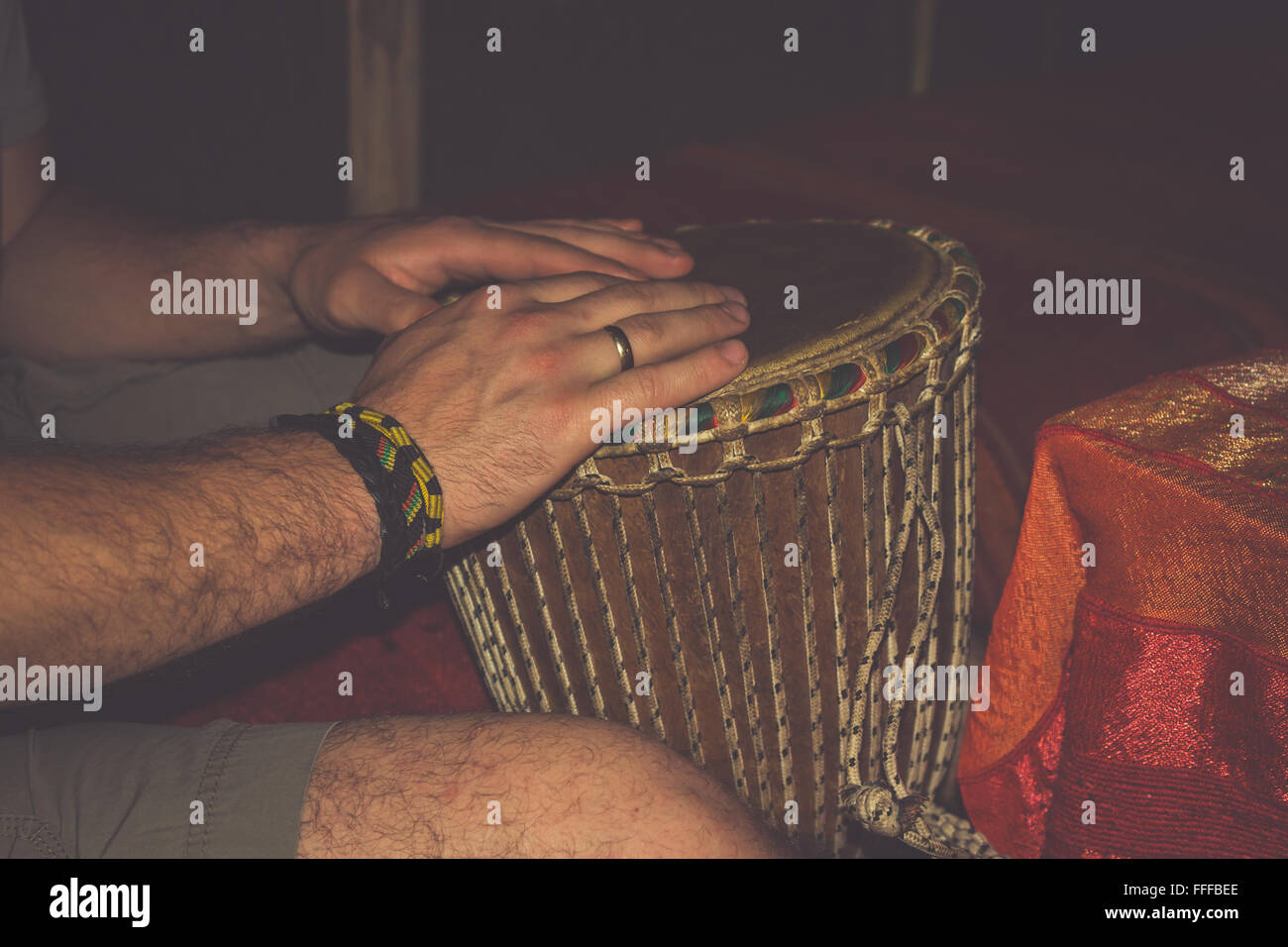 The African traditional drum separately on a white background Stock ...