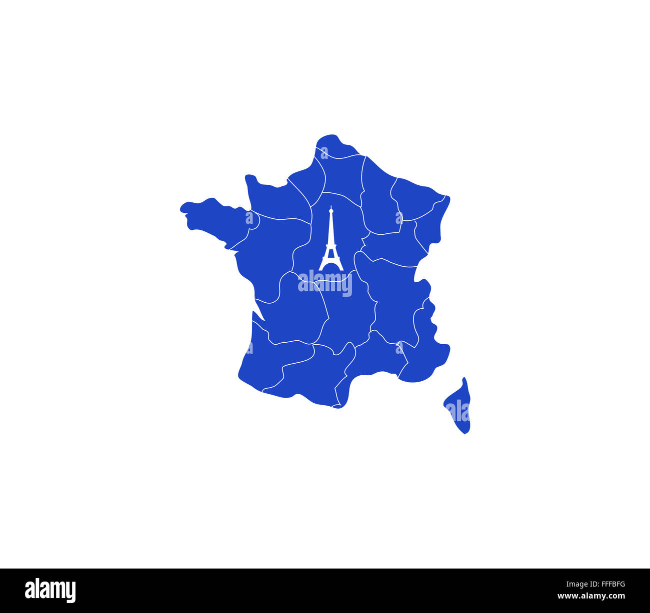 Map of france regions administrative Cut Out Stock Images & Pictures ...
