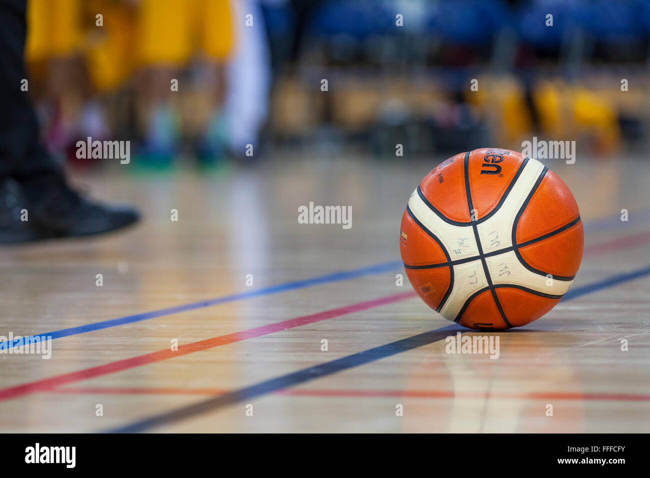 London, UK. 12th February 2016. Ball on a sideline just before the end ...