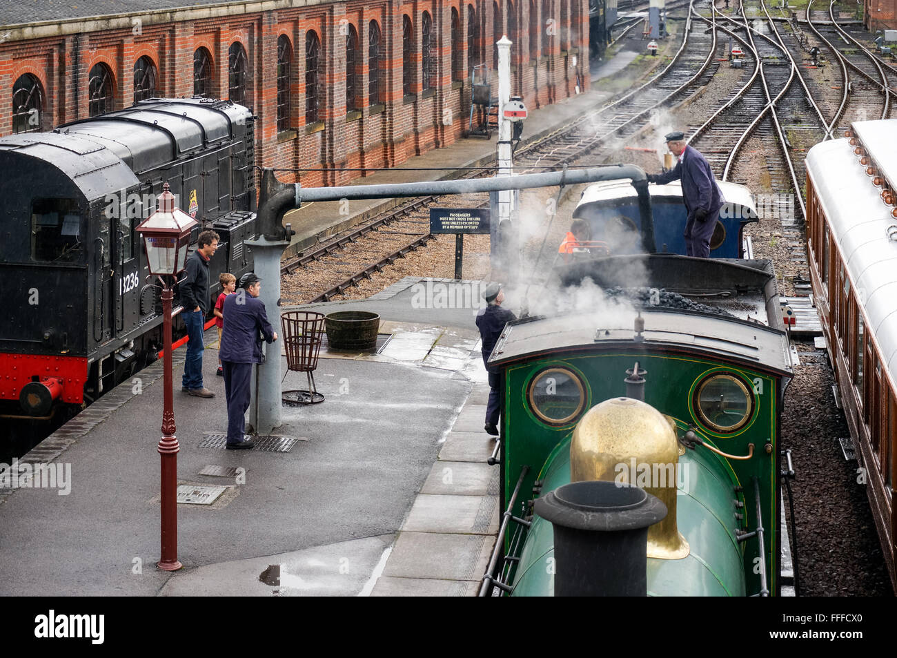 Bluebell steam engine taking on water at Sheffield Park station Stock ...