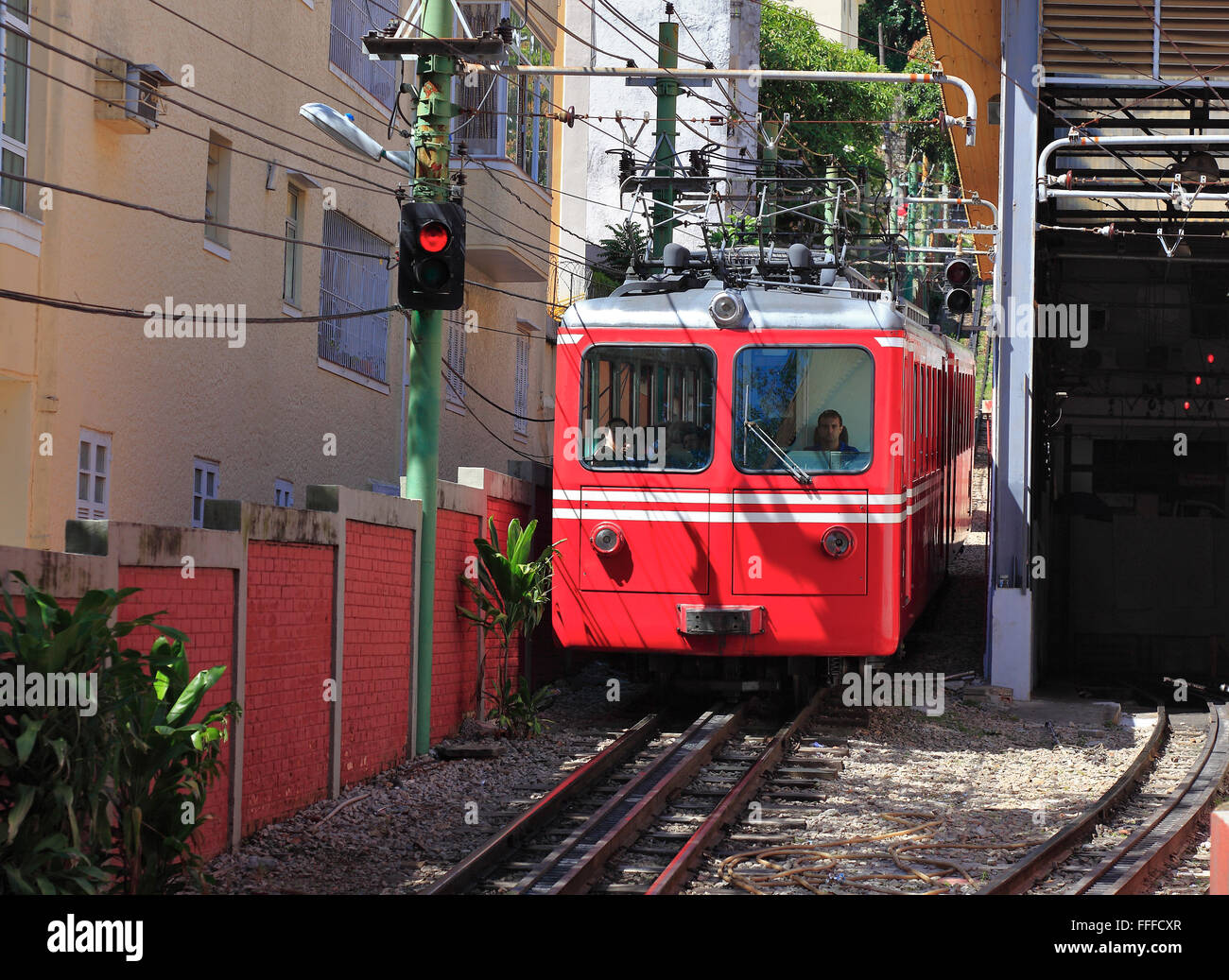 The Corcovado Rack Railway on the Corcovado, one of the landmarks of ...