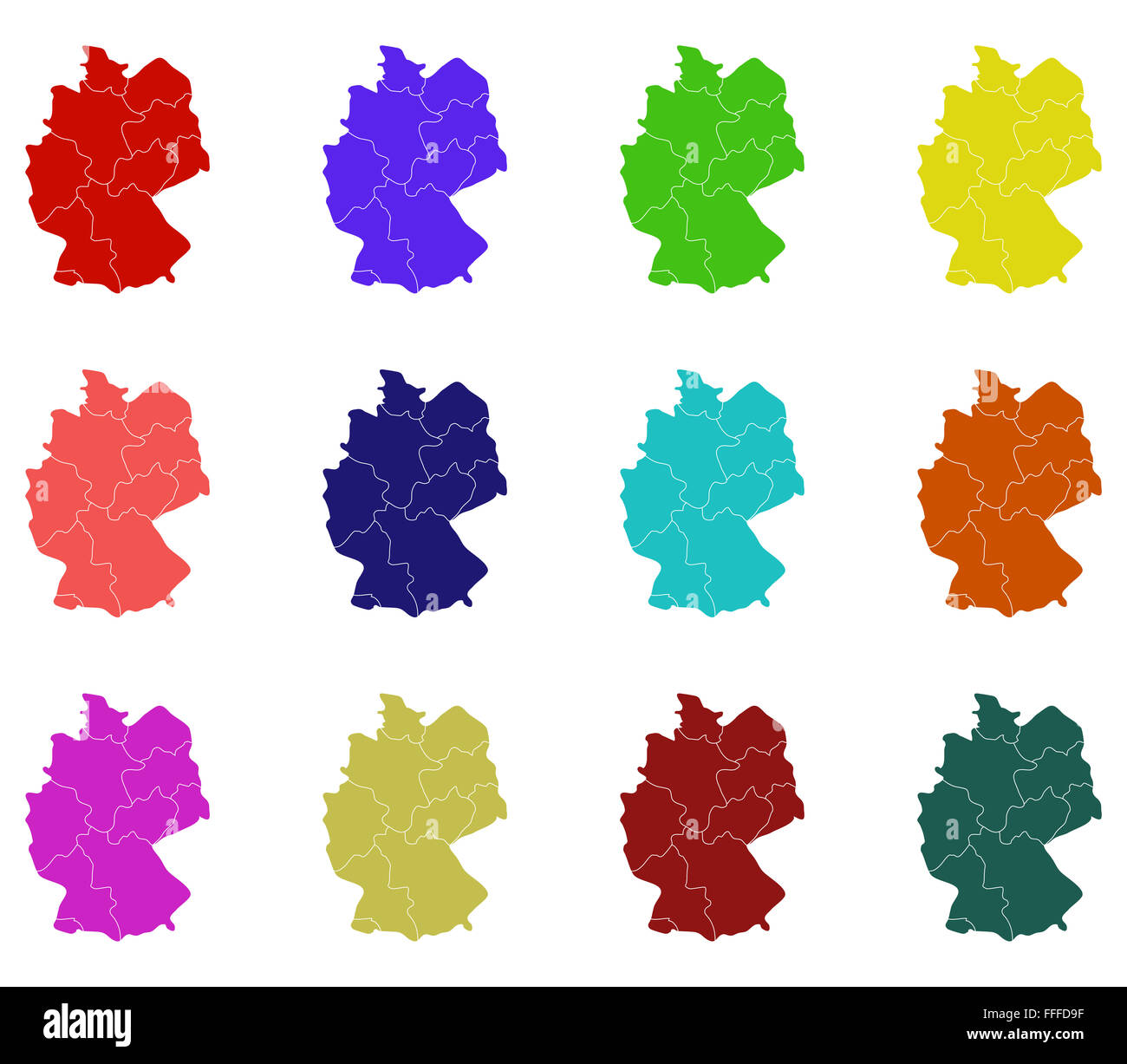 Germany map with regions Stock Photo - Alamy
