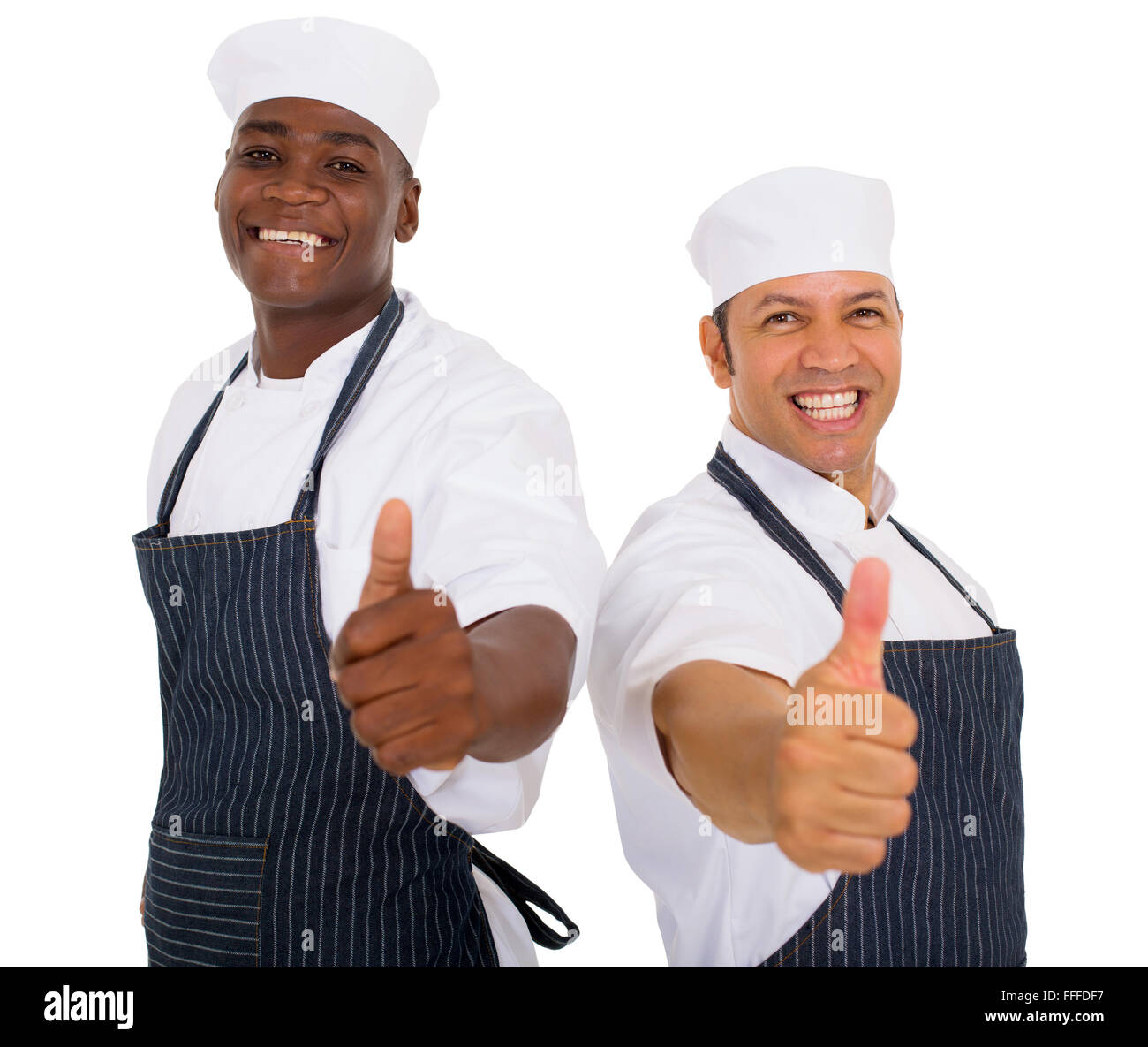 professional male butchers giving thumbs up Stock Photo - Alamy