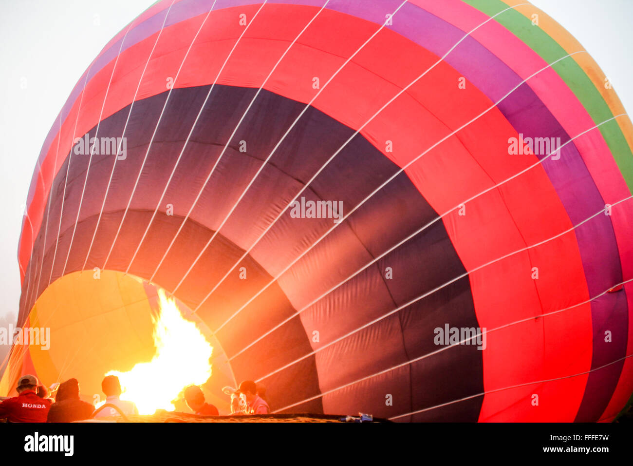 Inflating Hot Air Balloon Stock Photo - Alamy