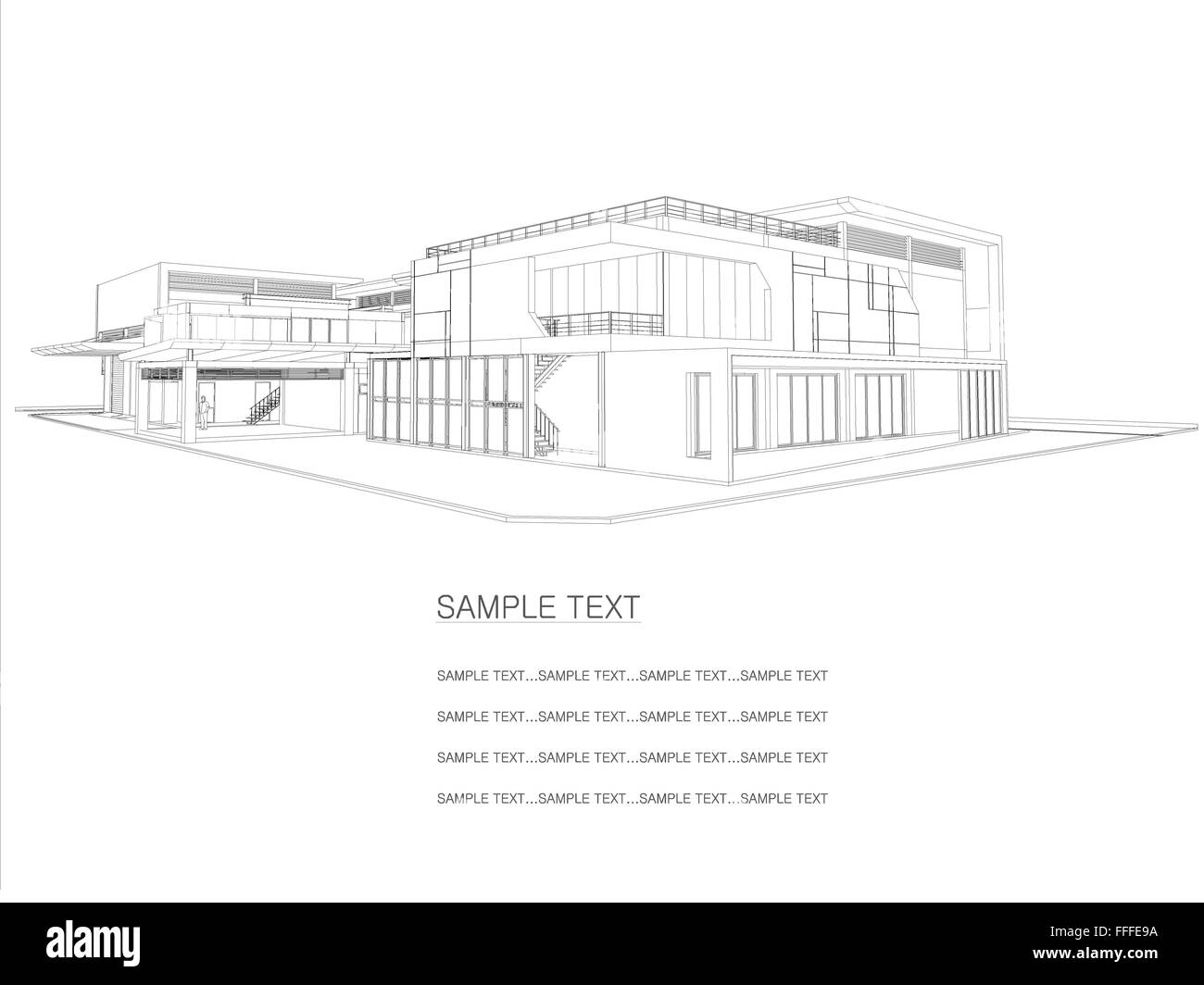 Sketch drawing of building Architecture Stock Photo - Alamy