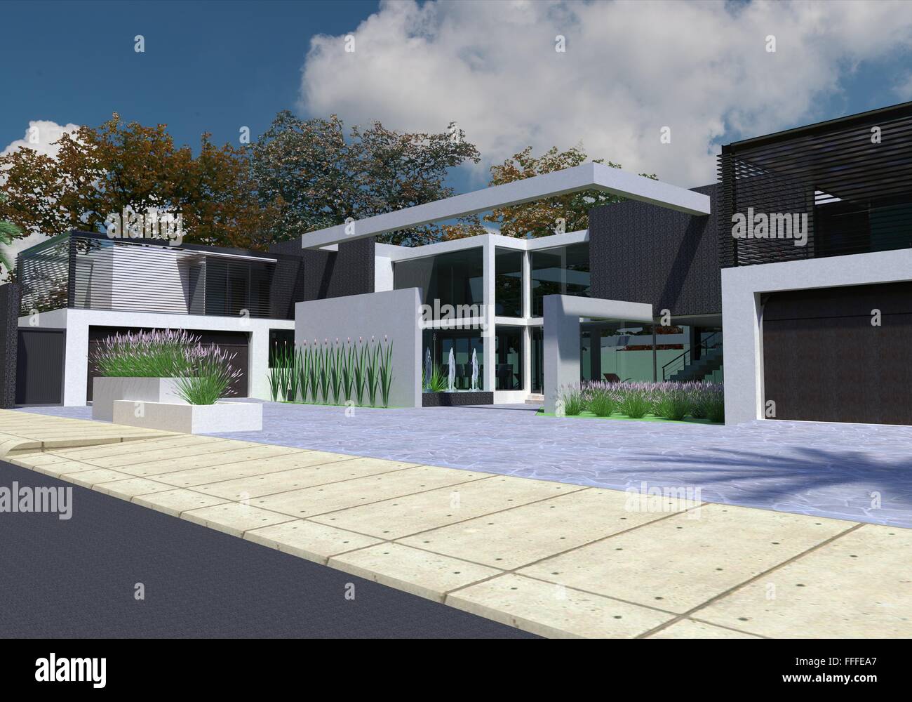 Modern 3D House Stock Photo - Alamy