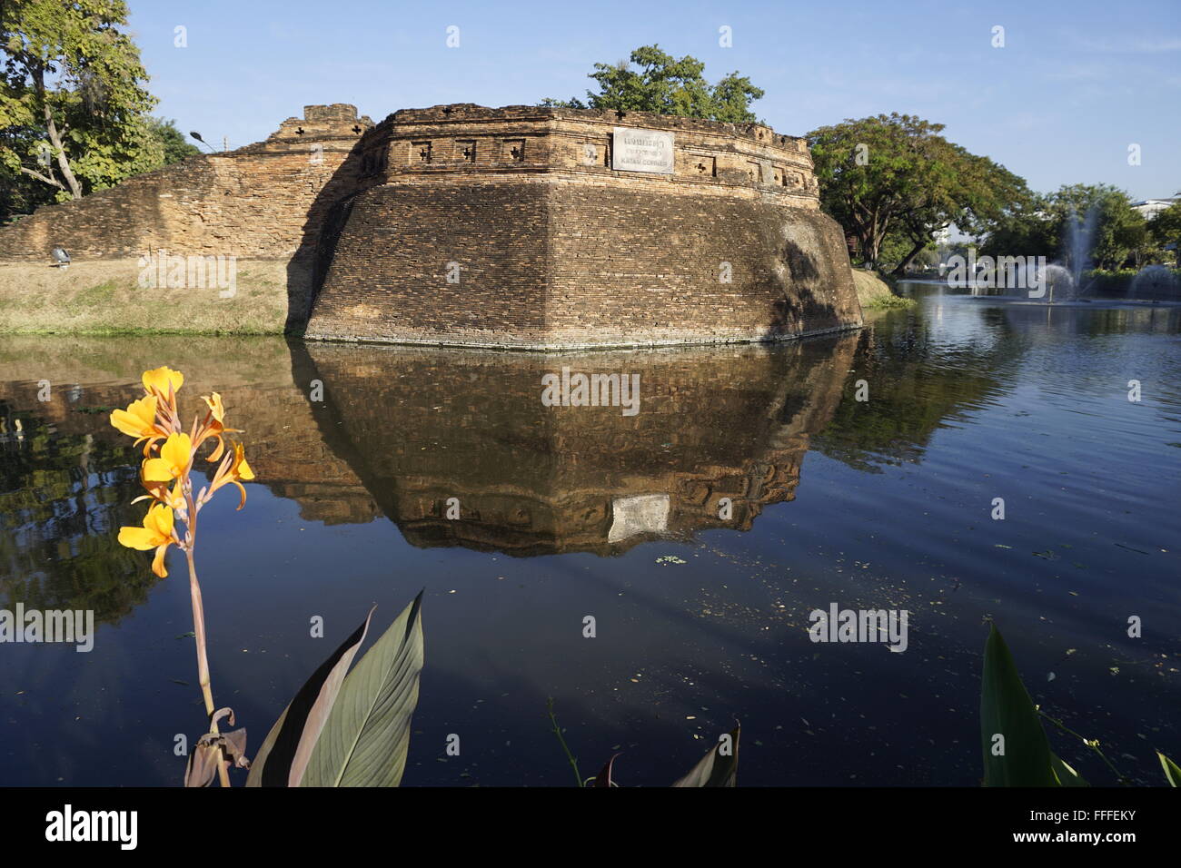 Jaeng Katam or Katam corner at the moat encircling Chiang Mai old city ...
