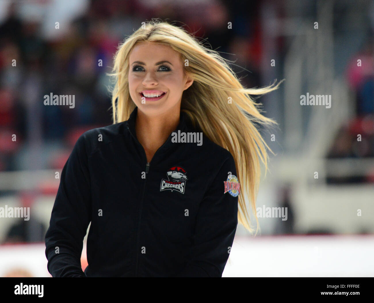 A Charlotte Checkers Ice Girl during the AHL game between the San Diego ...