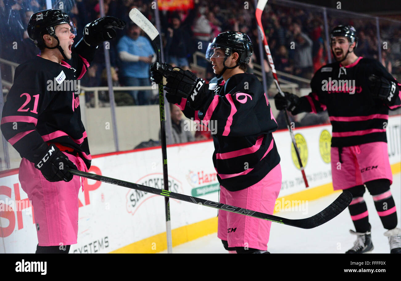 Charlotte Checkers C Brendan Woods 21 Celebrates His Late Third