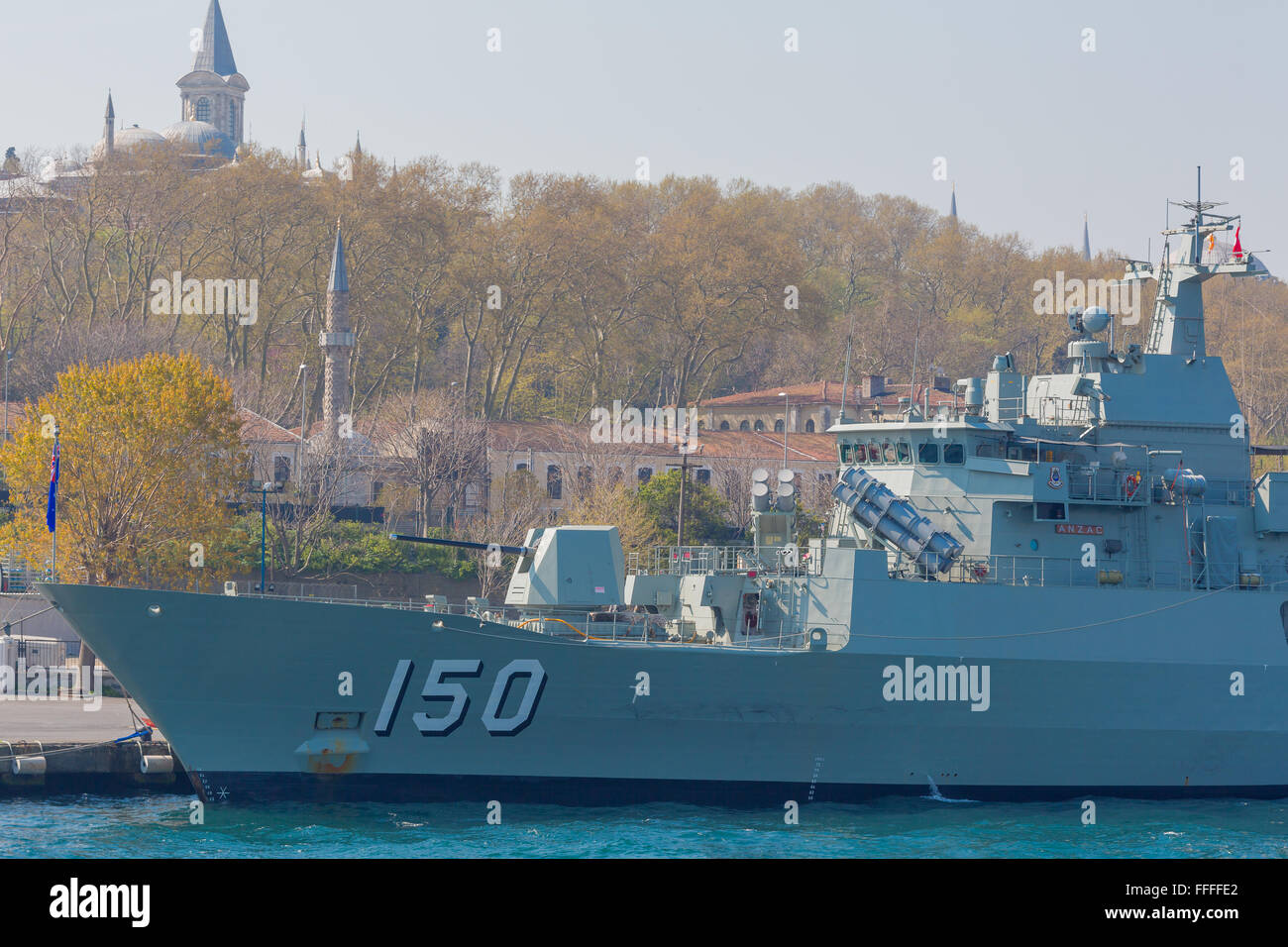 HMAS Anzac, FFH 150, Australian frigate, Istanbul, Turkey Stock Photo ...