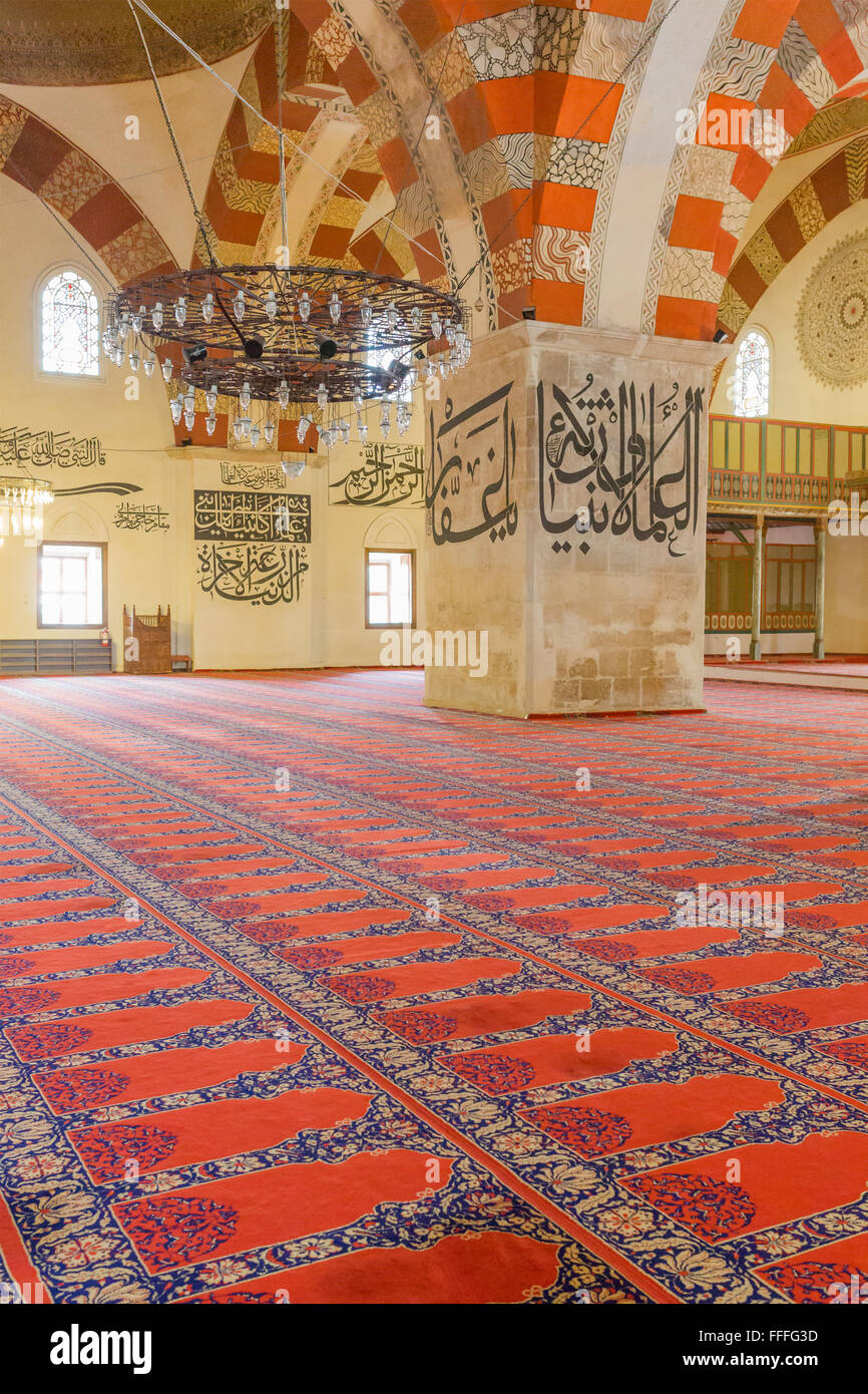 Interior of Eski mosque (1414), Edirne, Edirne Province, Turkey Stock ...