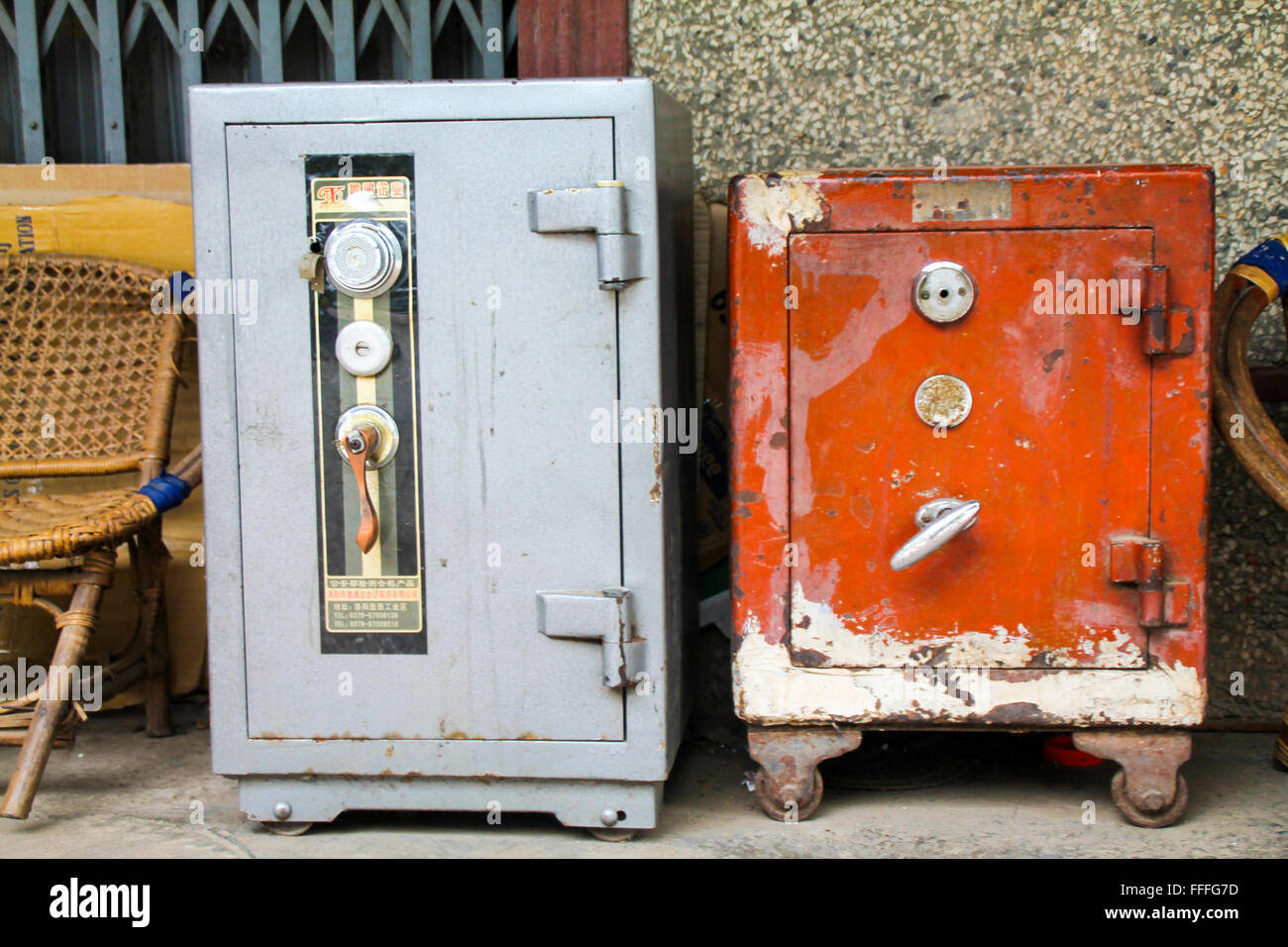 Ancient Safe sitting in the streets of Luang Prabang Stock Photo - Alamy