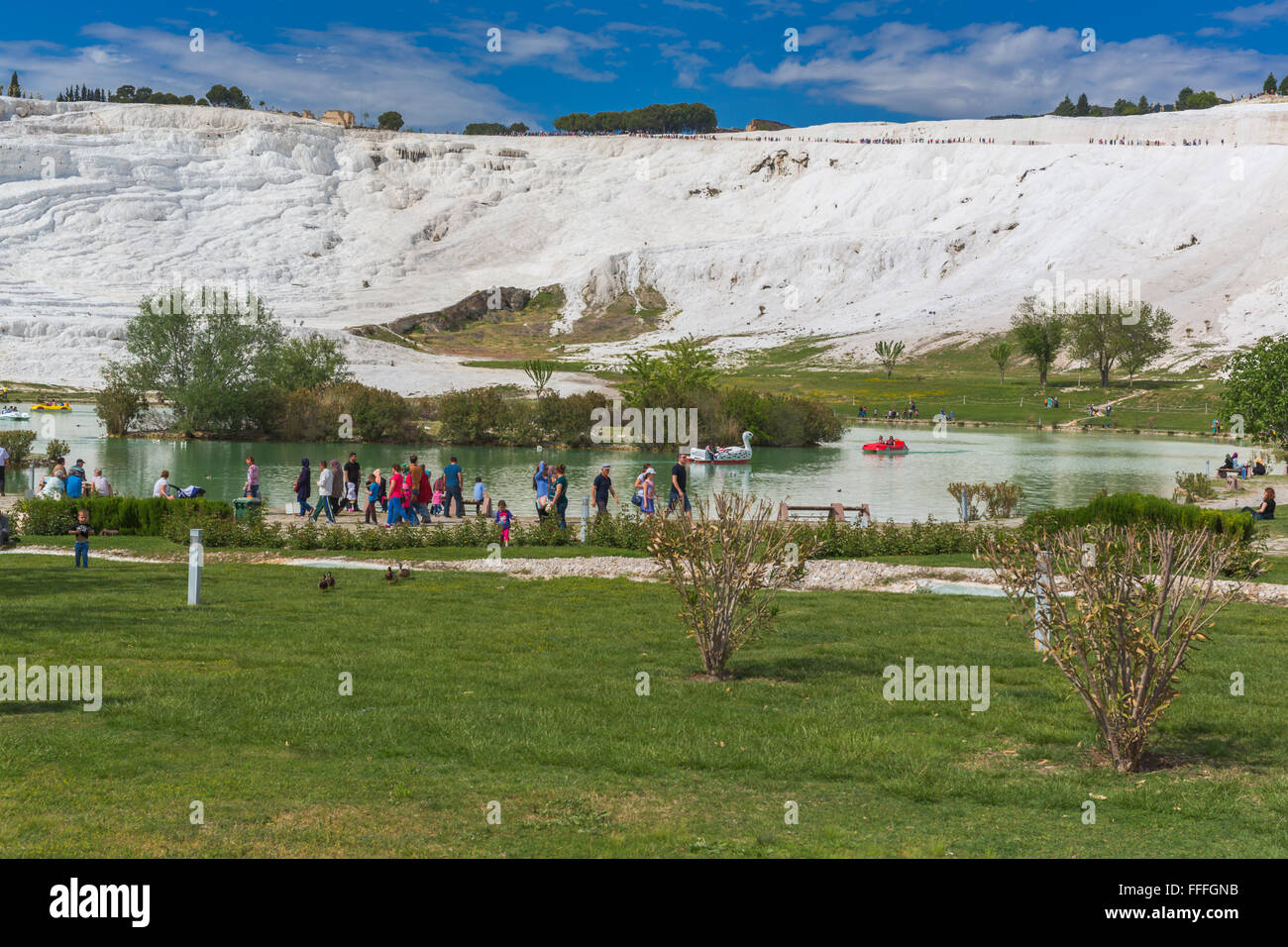 Travertine terrace, Pamukkale, Denizli Province, Turkey Stock Photo - Alamy